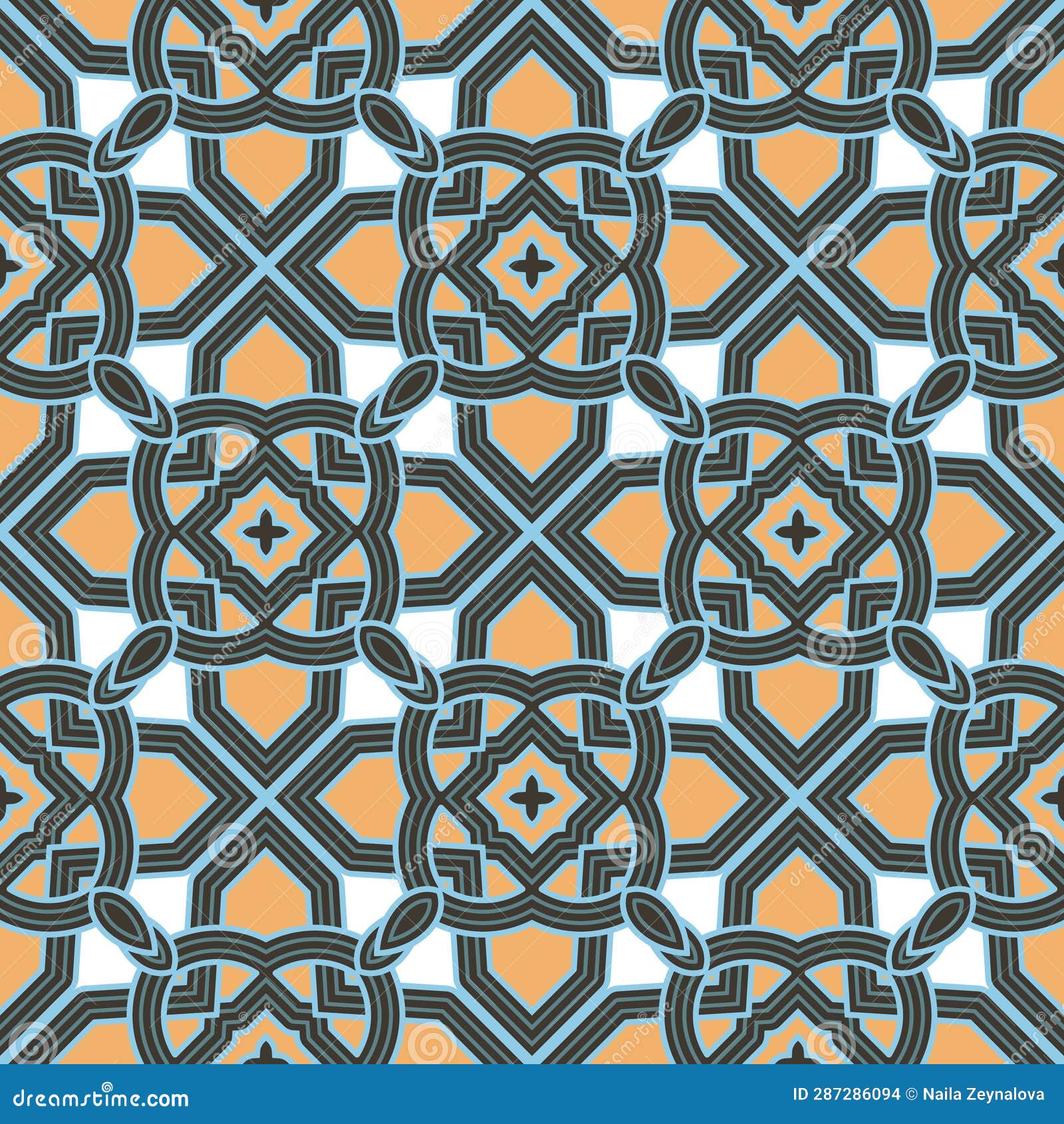 Celtic Seamless Pattern. Colorful Ornamental Arabesque Vector Background. Repeat Patterned ...