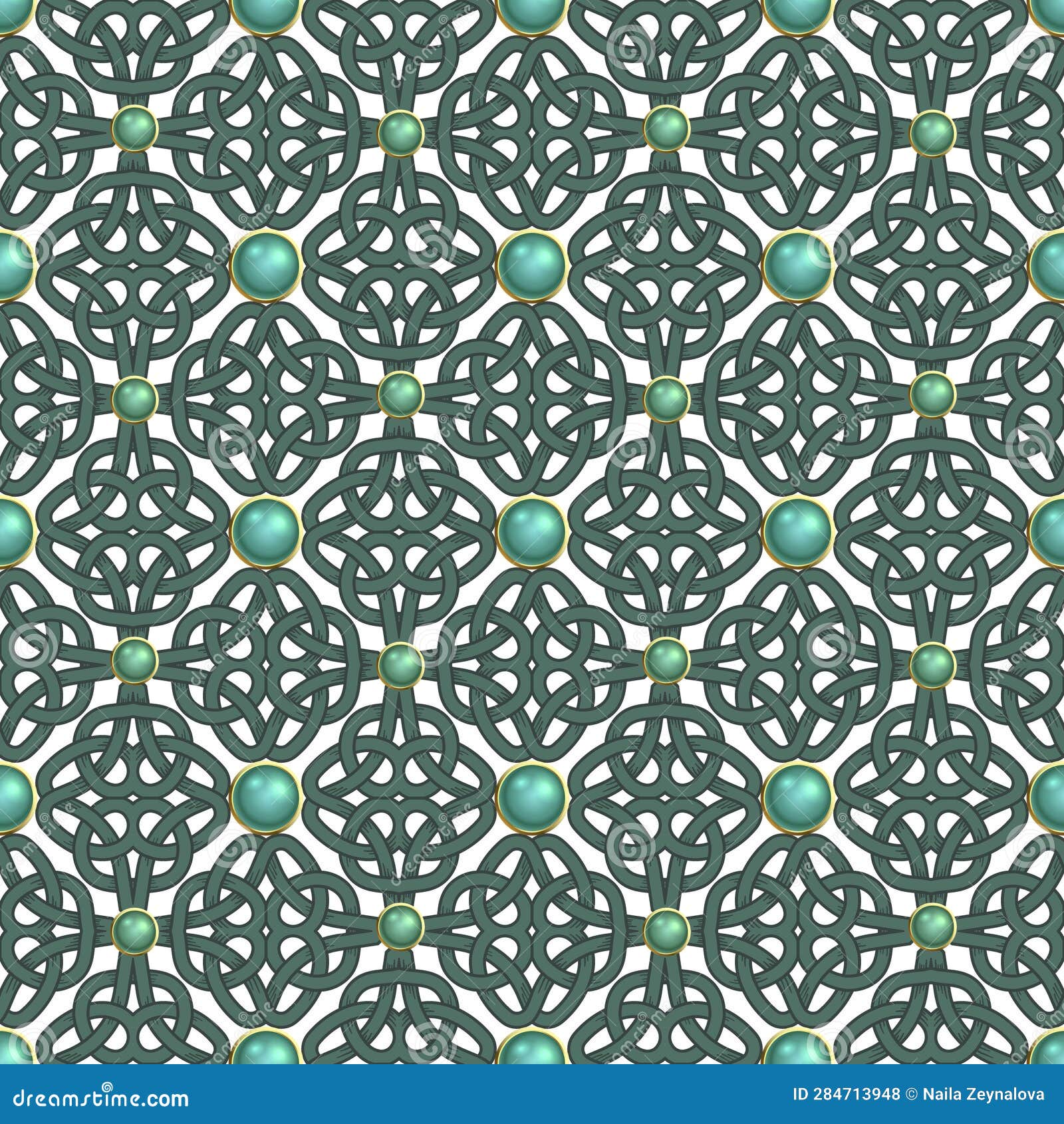 Celtic Seamless Pattern. Colorful Ornamental Celtic Knots Vector ...