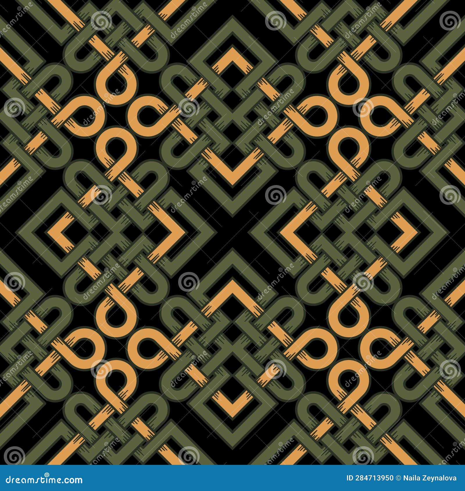 Celtic Seamless Pattern. Colorful Ornamental Celtic Knots Vector ...