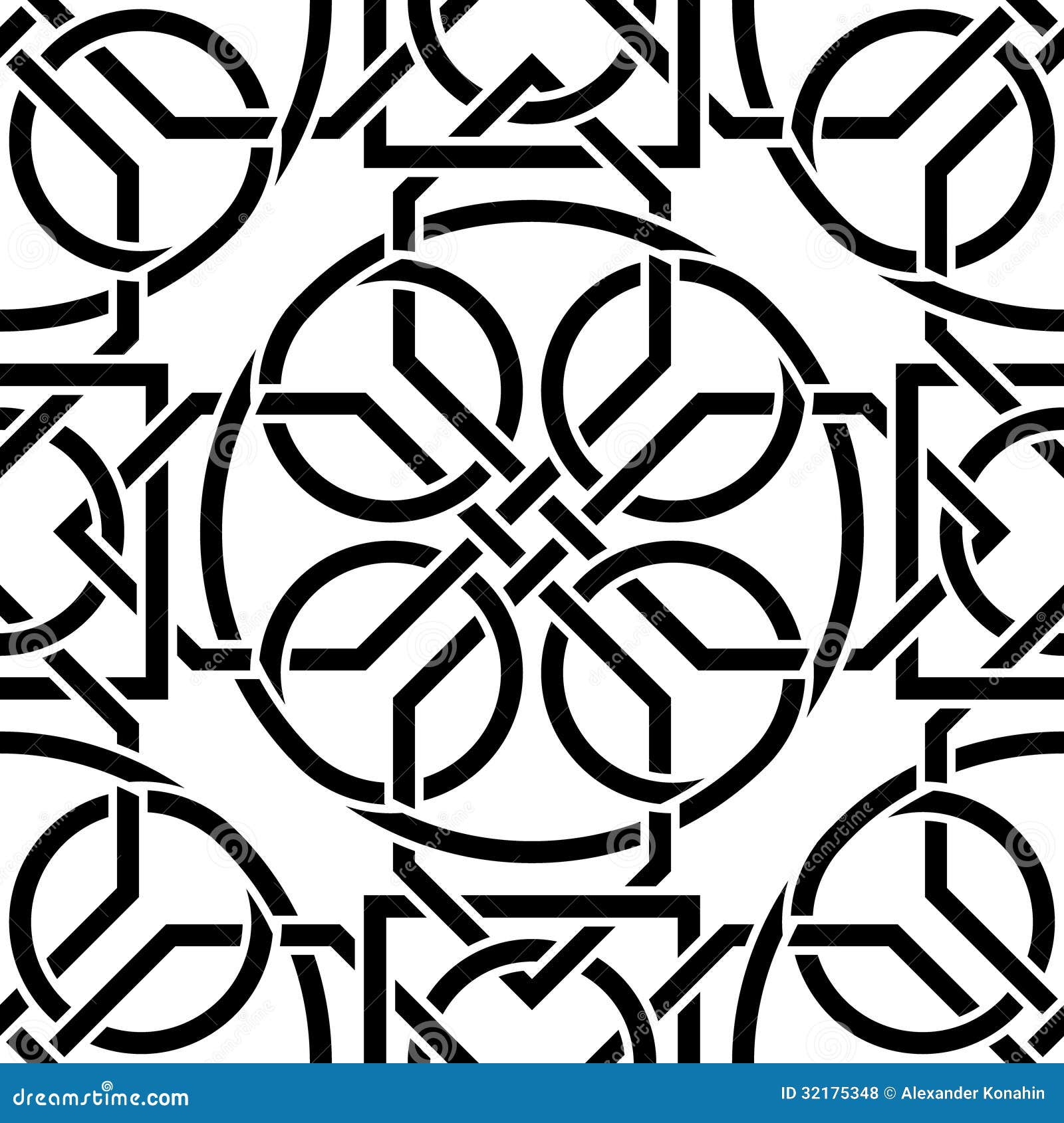 Celtic seamless pattern stock vector. Illustration of silhouette - 32175348
