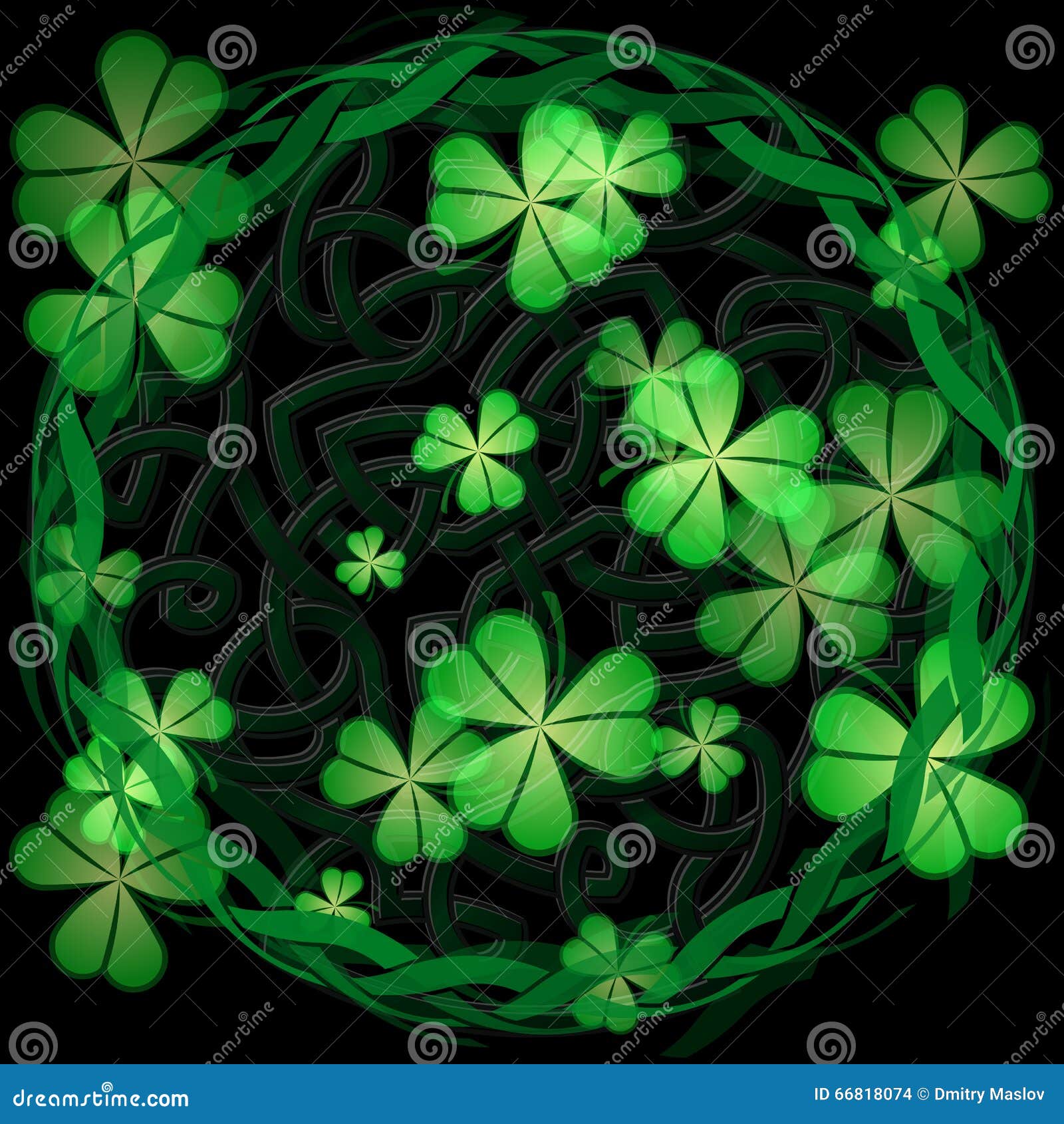 Celtic Shamrock Knot In Circle Symbol Ireland, Vector Symbol Symbol Of ...
