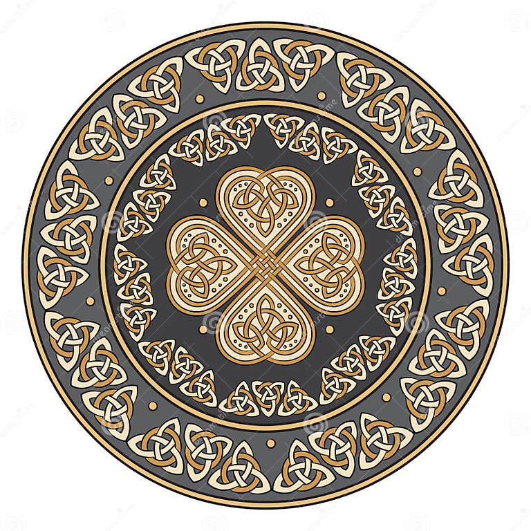Celtic Shield, Decorated with a Ancient European Pattern Stock Vector ...