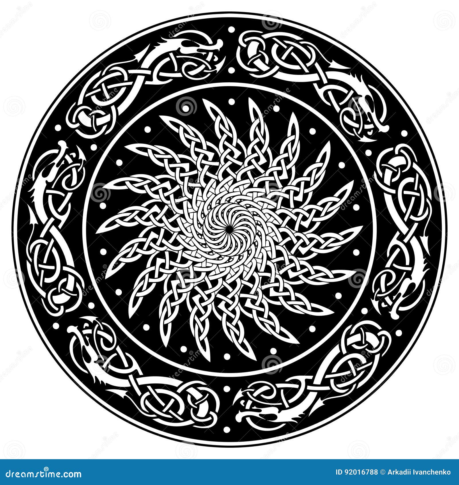 Celtic Shield, Decorated with a Ancient European Pattern Stock Vector ...