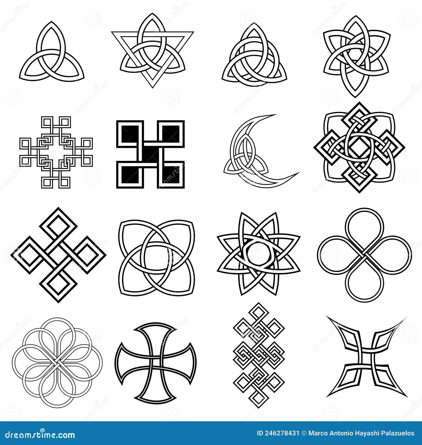Celtic Simbols Pack Set Collection Illustration Stock Vector ...