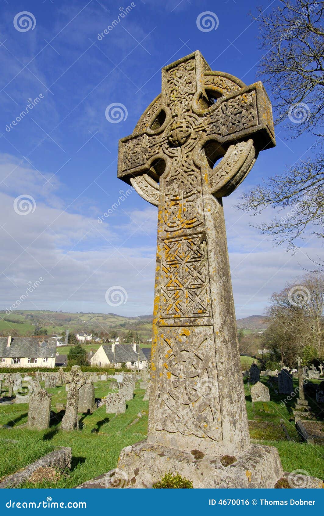 Celtic stone cross stock photo. Image of headstone, grief - 4670016