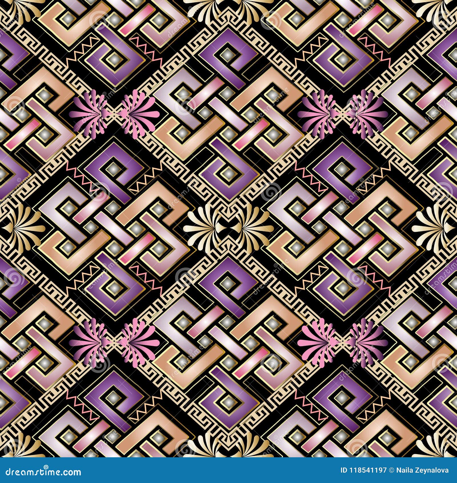 Celtic Style Abstract 3d Greek Seamless Pattern. Stock Vector ... Celtic Style Abstract 3d Greek Seamless Pattern. Stock Vector ...