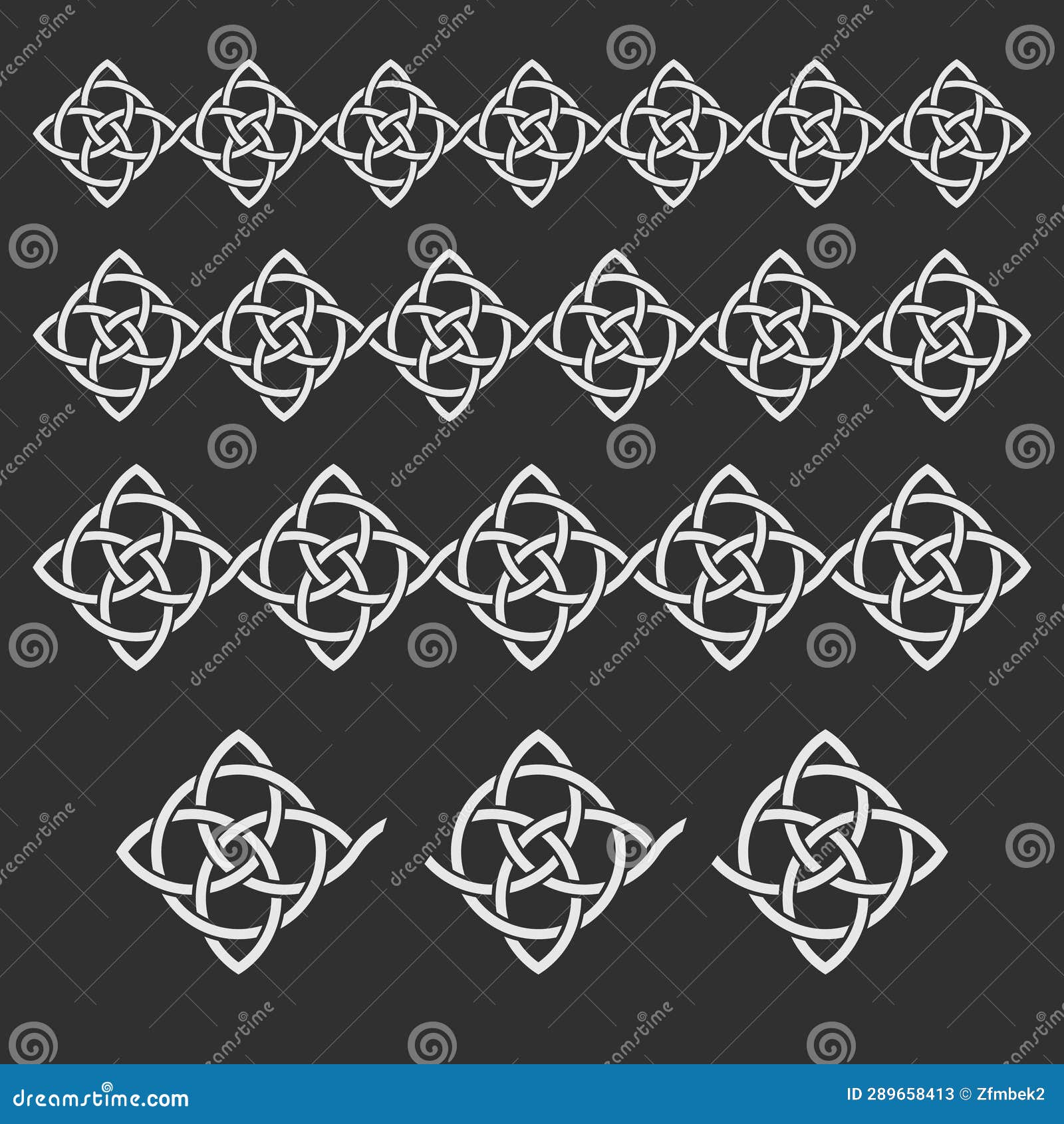 Celtic Style Border Isolated on Dark Background Stock Vector ...