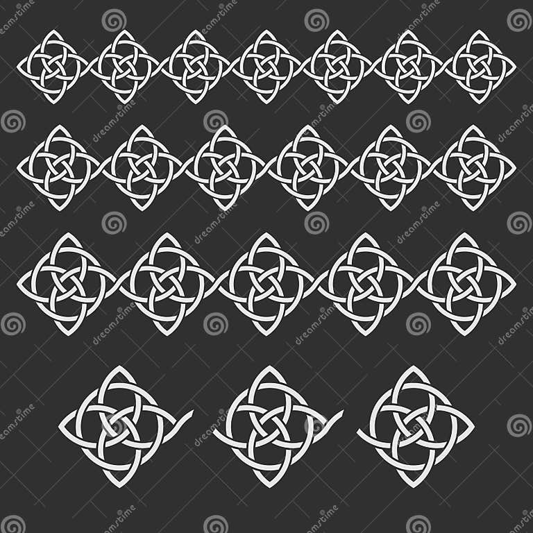 Celtic Style Border Isolated on Dark Background Stock Vector ...