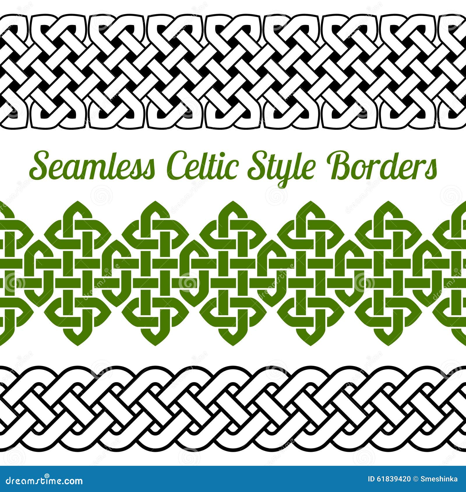 3 Celtic Style Knot Seamless Borders, Vector Illustration Stock Vector ...