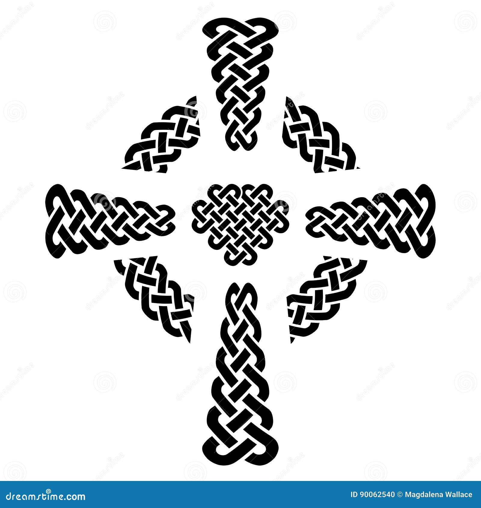 Celtic Style Knotted Cross with Eternity Knot Patterns in White and ...