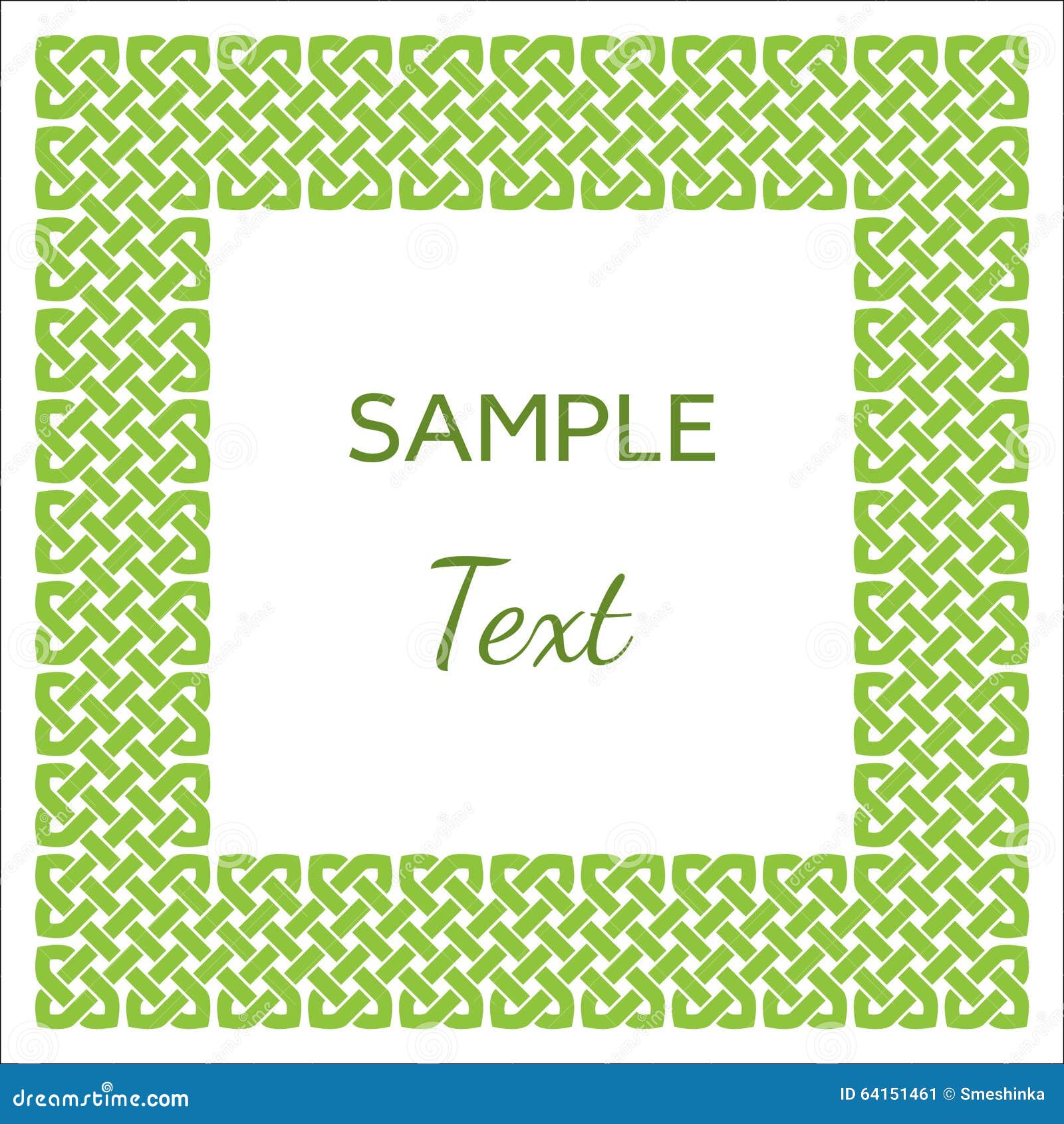 Celtic Style Knotted Frame with Room for Your Text, Green on White ...