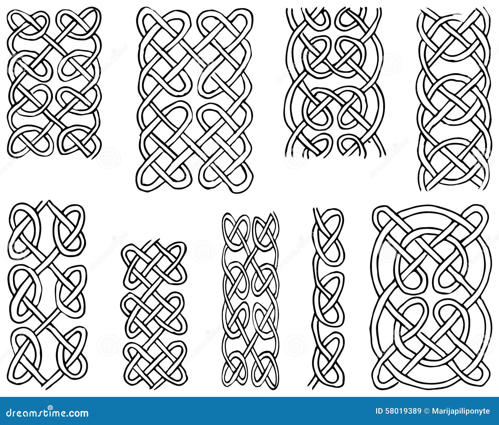 Celtic Style patterns stock vector. Illustration of border - 58019389