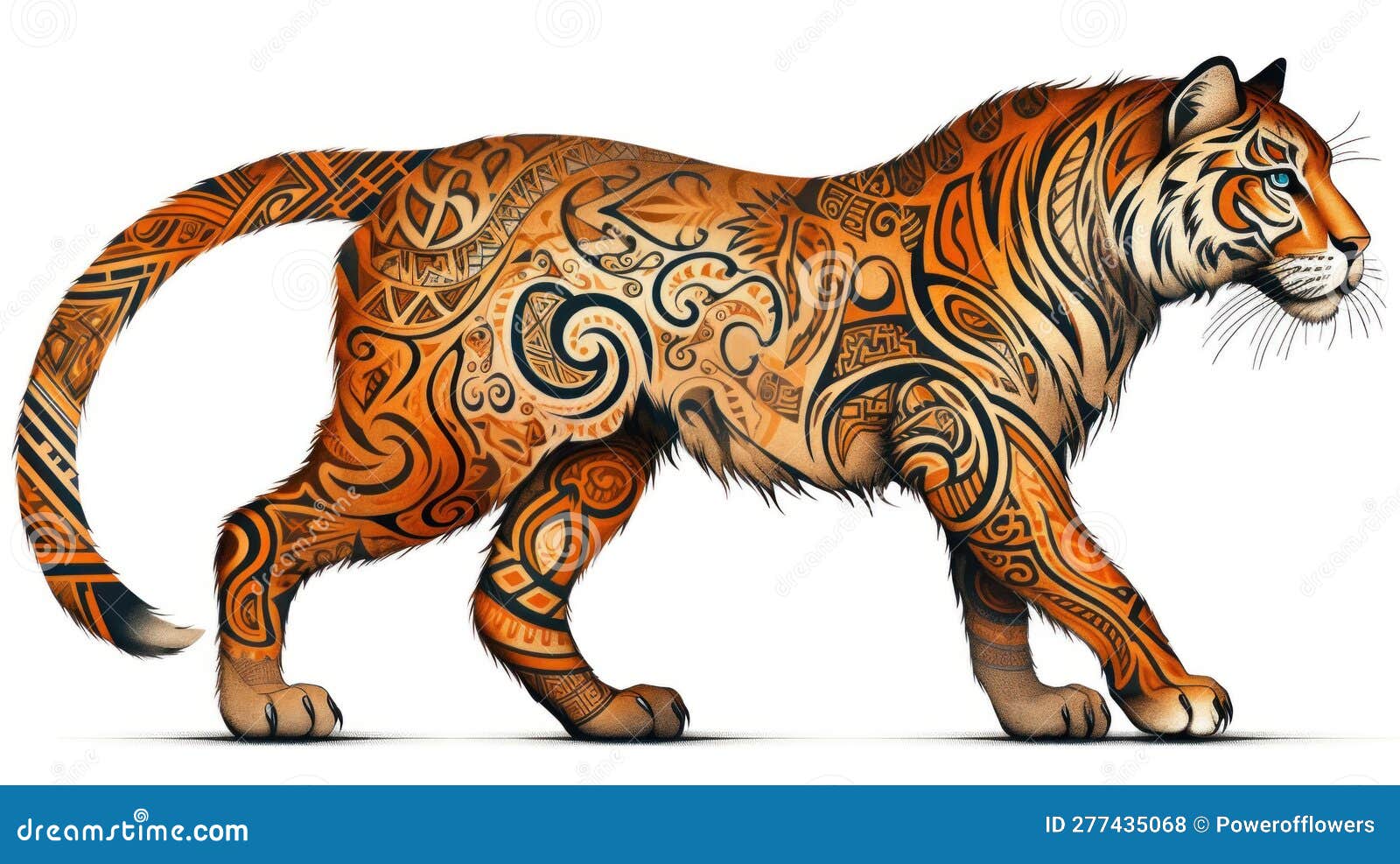 Celtic-style Tiger Created with Generative AI Technology Stock ...