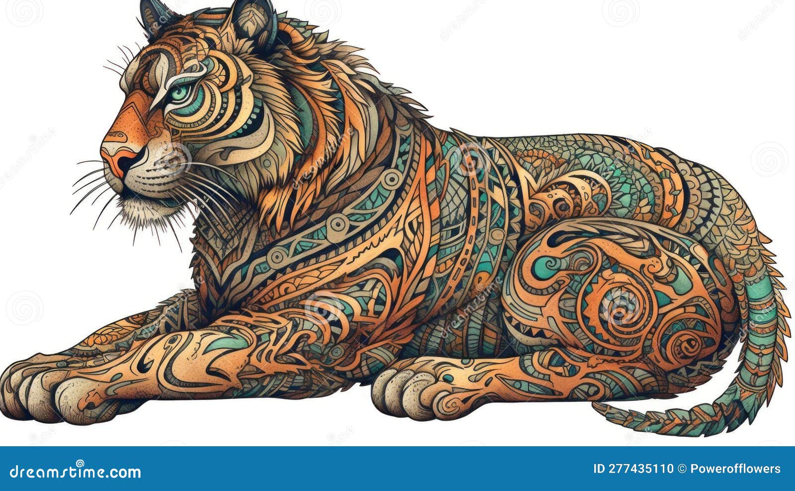 Celtic-style Tiger Created with Generative AI Technology Stock ...