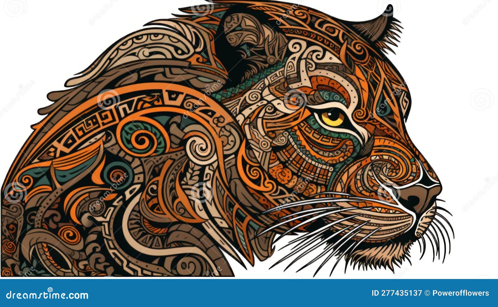 Celtic-style Tiger Created with Generative AI Technology Stock ...