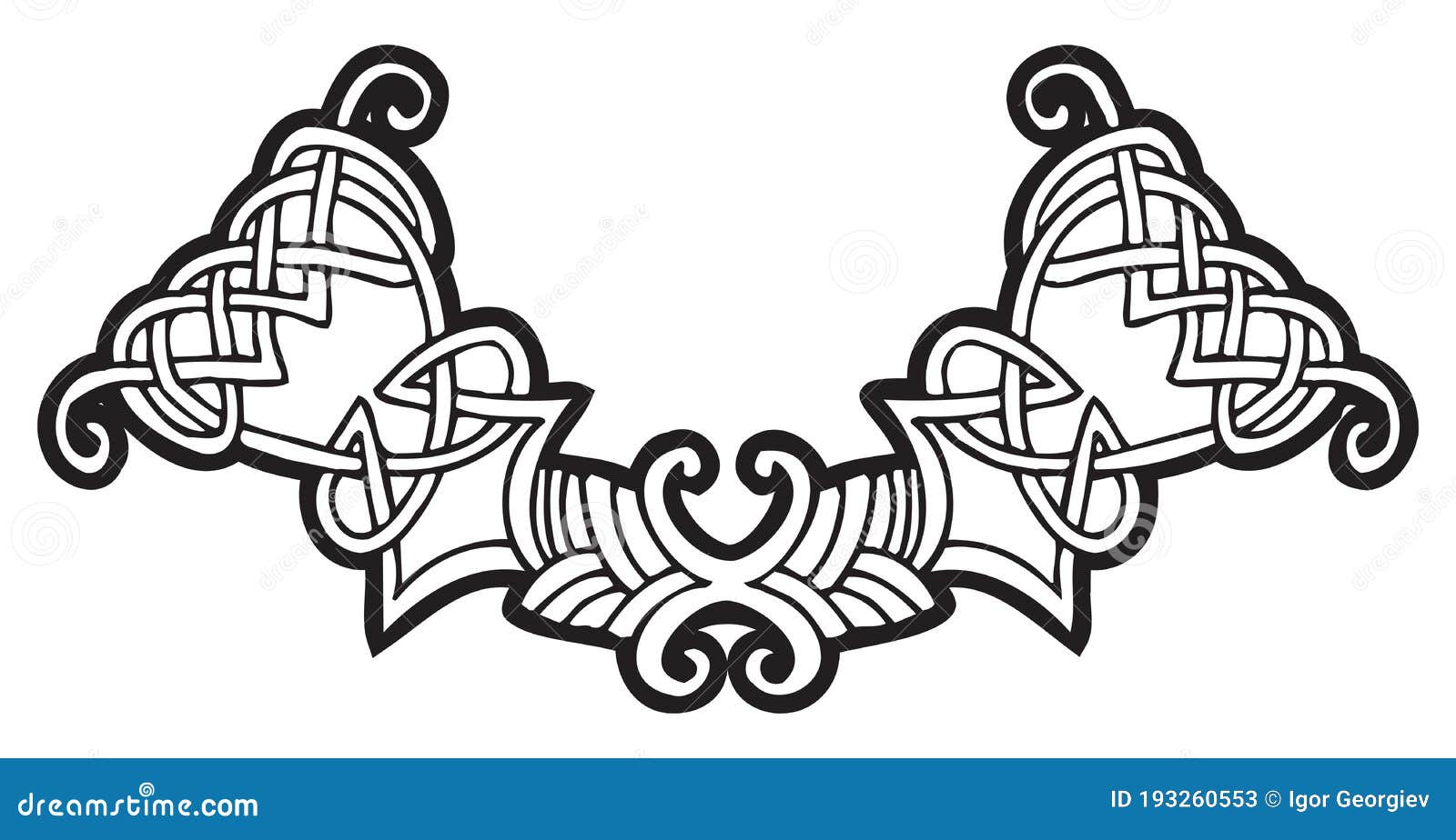 Celtic Decorative Chest Tattoo Flash Stock Vector - Illustration of ...