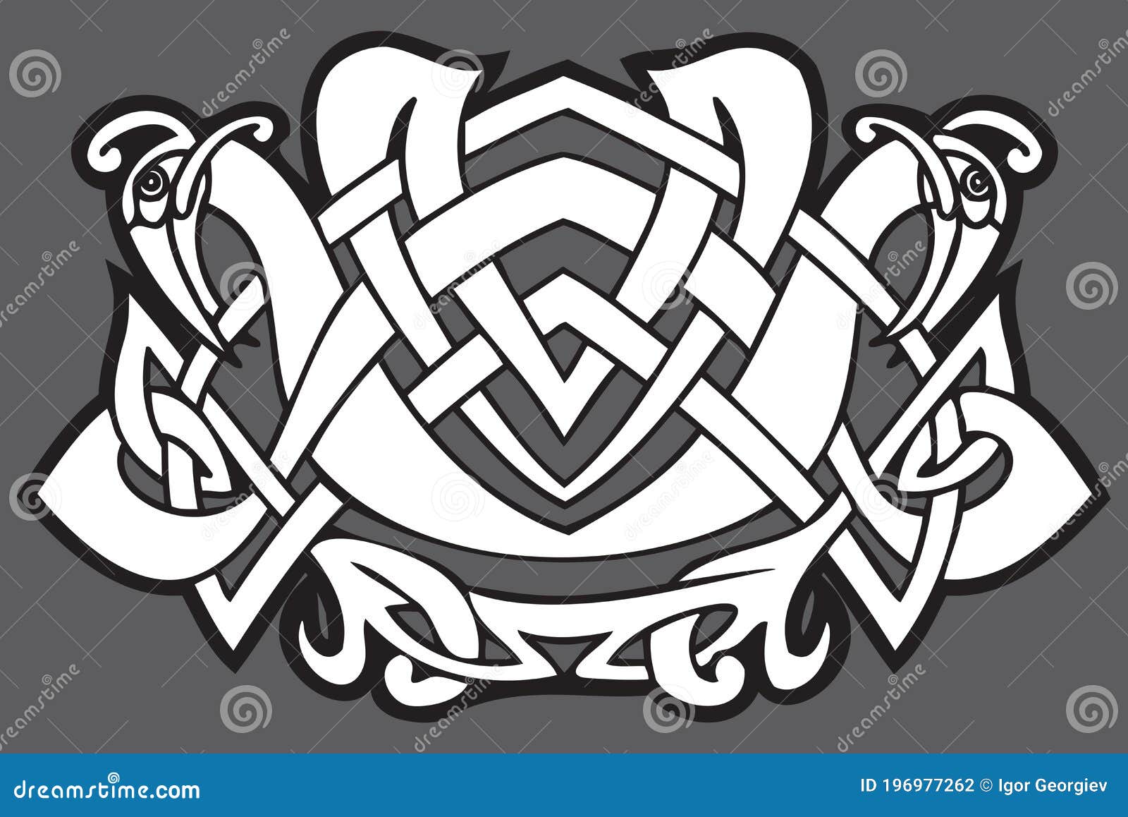 Celtic Irish Knot Birds Tattoo Flash Set Stock Vector - Illustration of ...