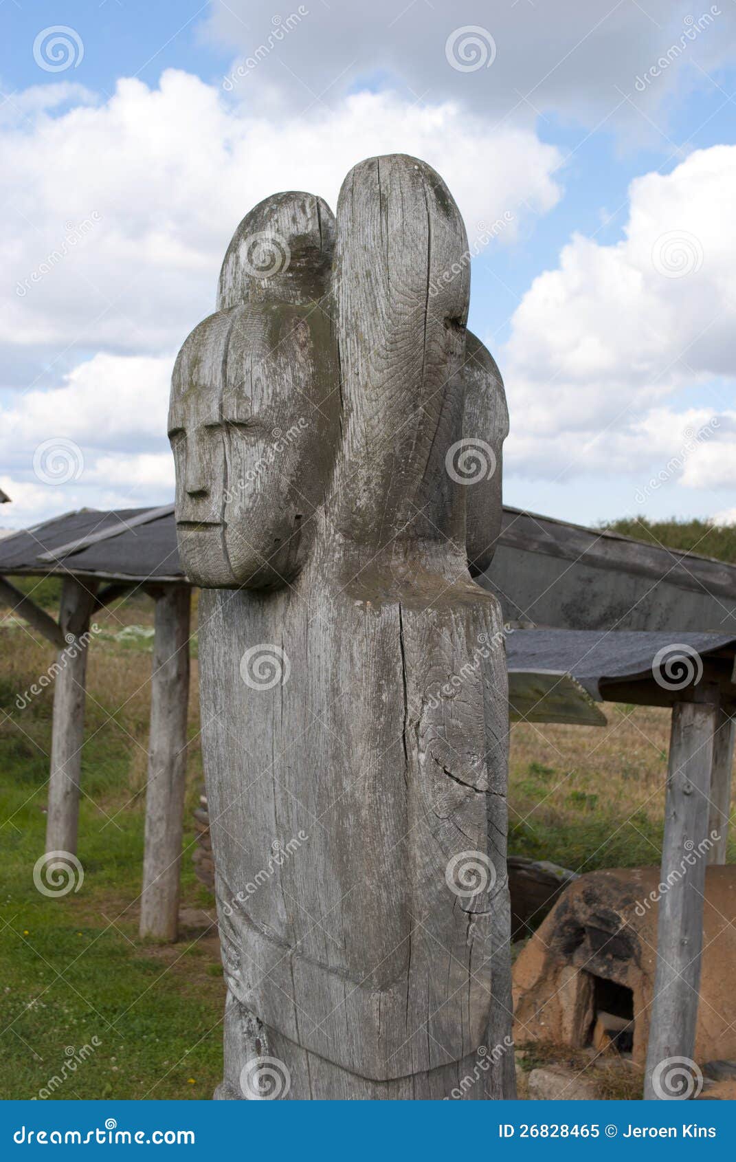 Celtic Totem with Two Faces Stock Image - Image of historical, face ...