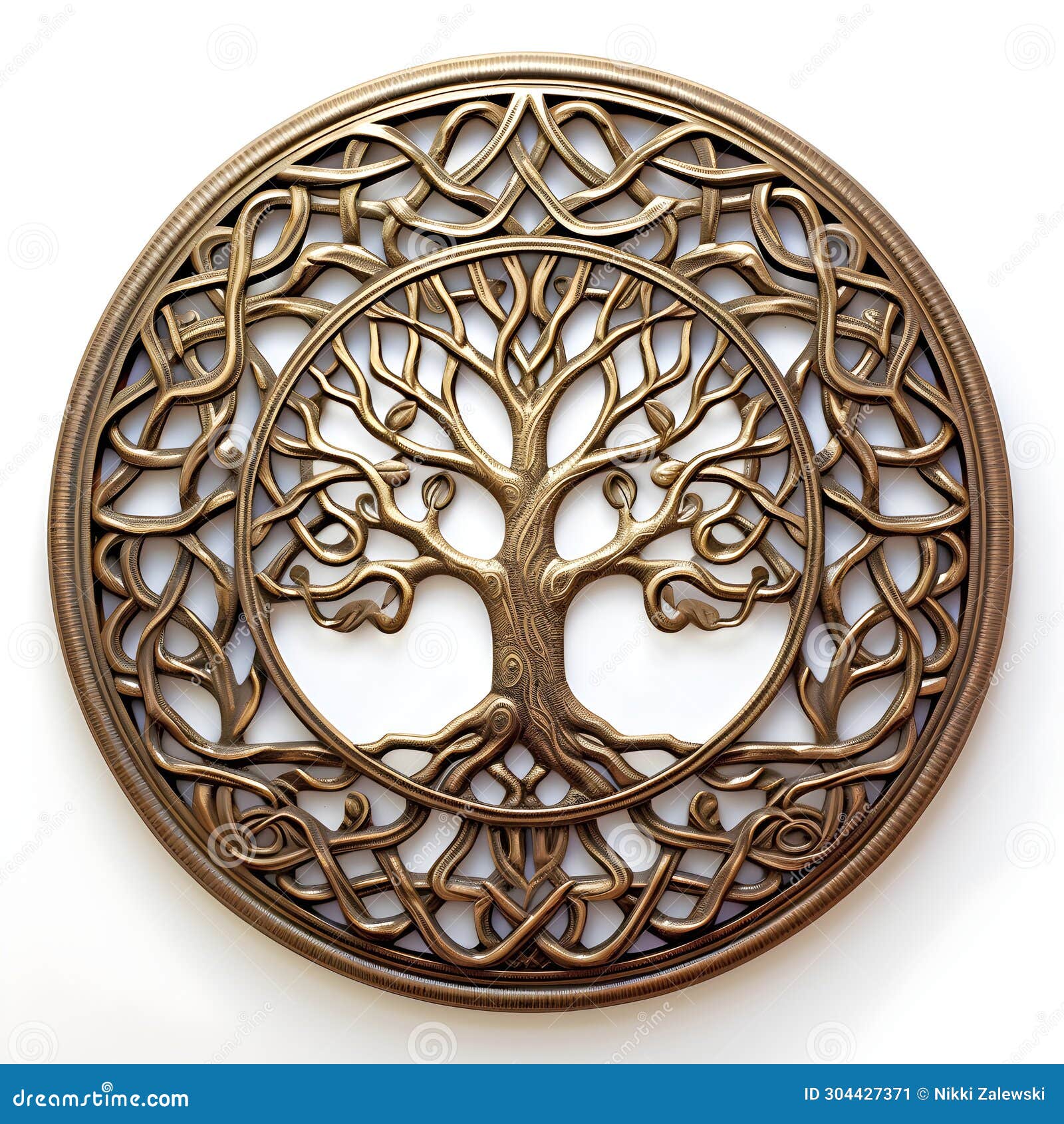 Celtic Tree of Life Circle Created in Smooth Iron Stock Illustration ...