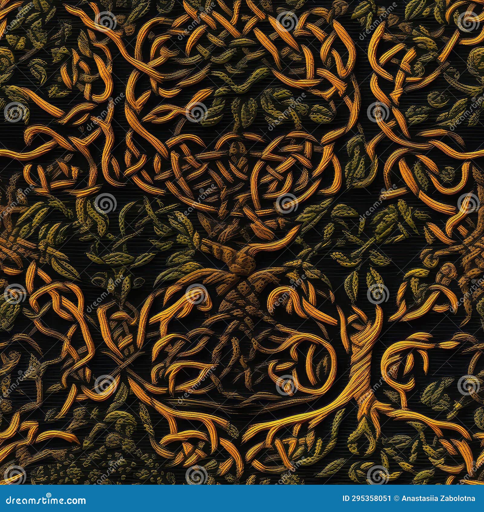 Celtic Tree Of Life Symbol Takes Shape Through Embroidered . Seamless ...