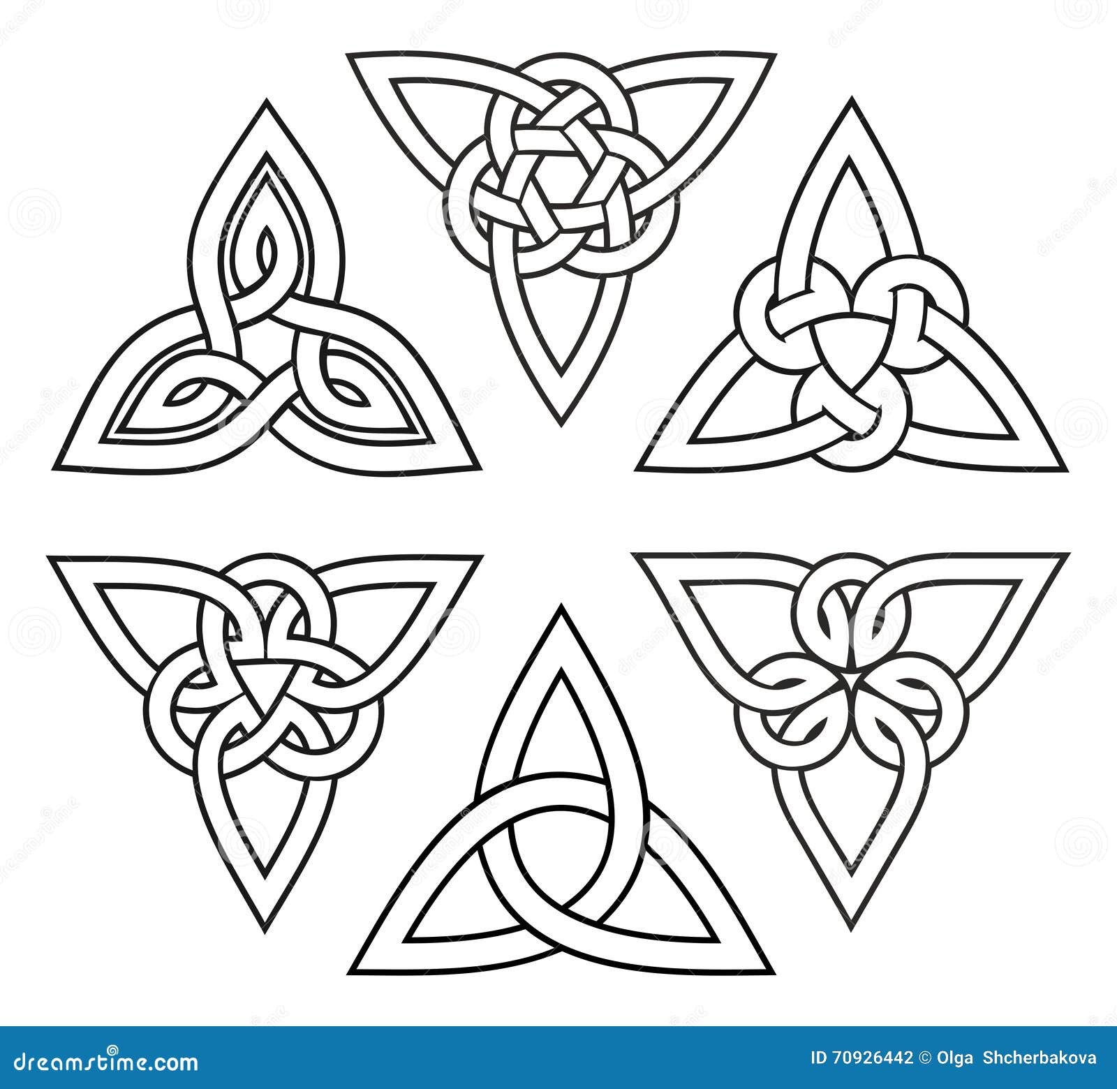 Celtic trinity knot set stock vector. Illustration of decoration - 70926442