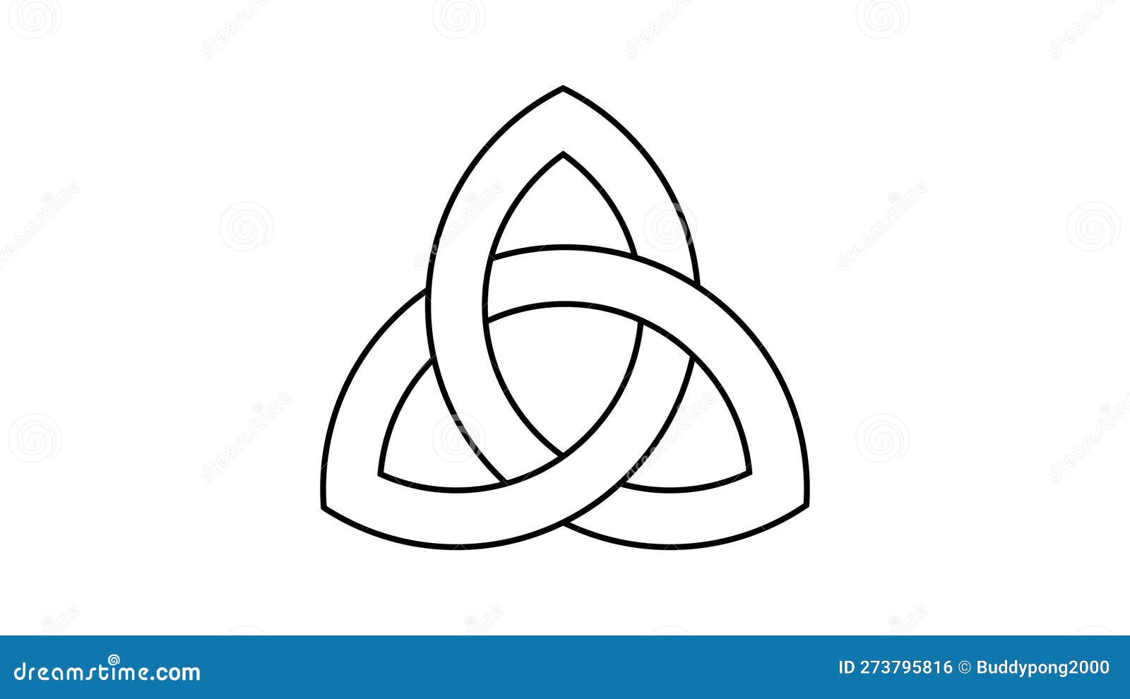 Celtic Triquetra Trinity Knot Vector on White Background. Solid Line ...