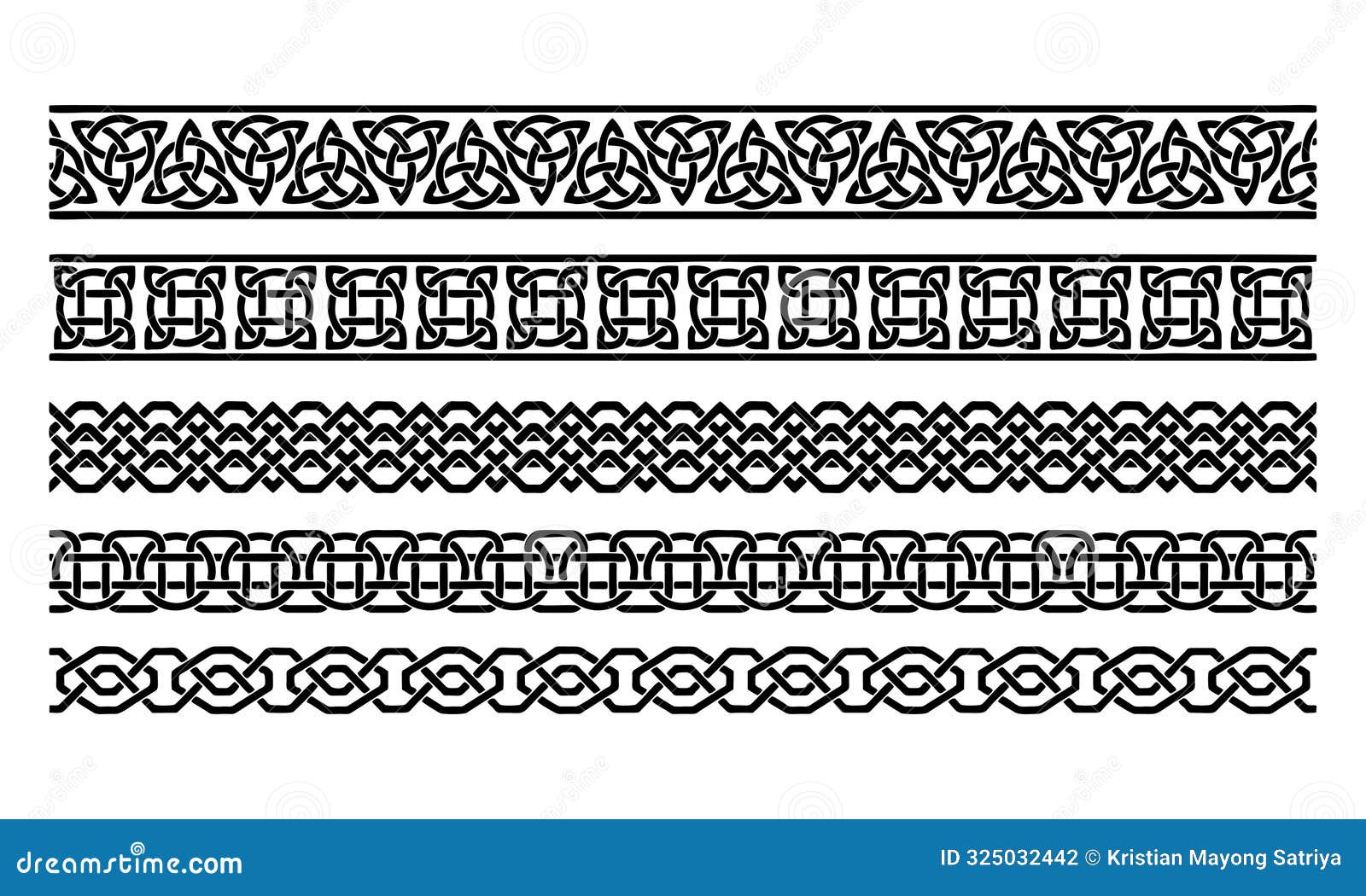 Celtic Vector Semaless Border Pattern Collection, Irish Braided Frame ...