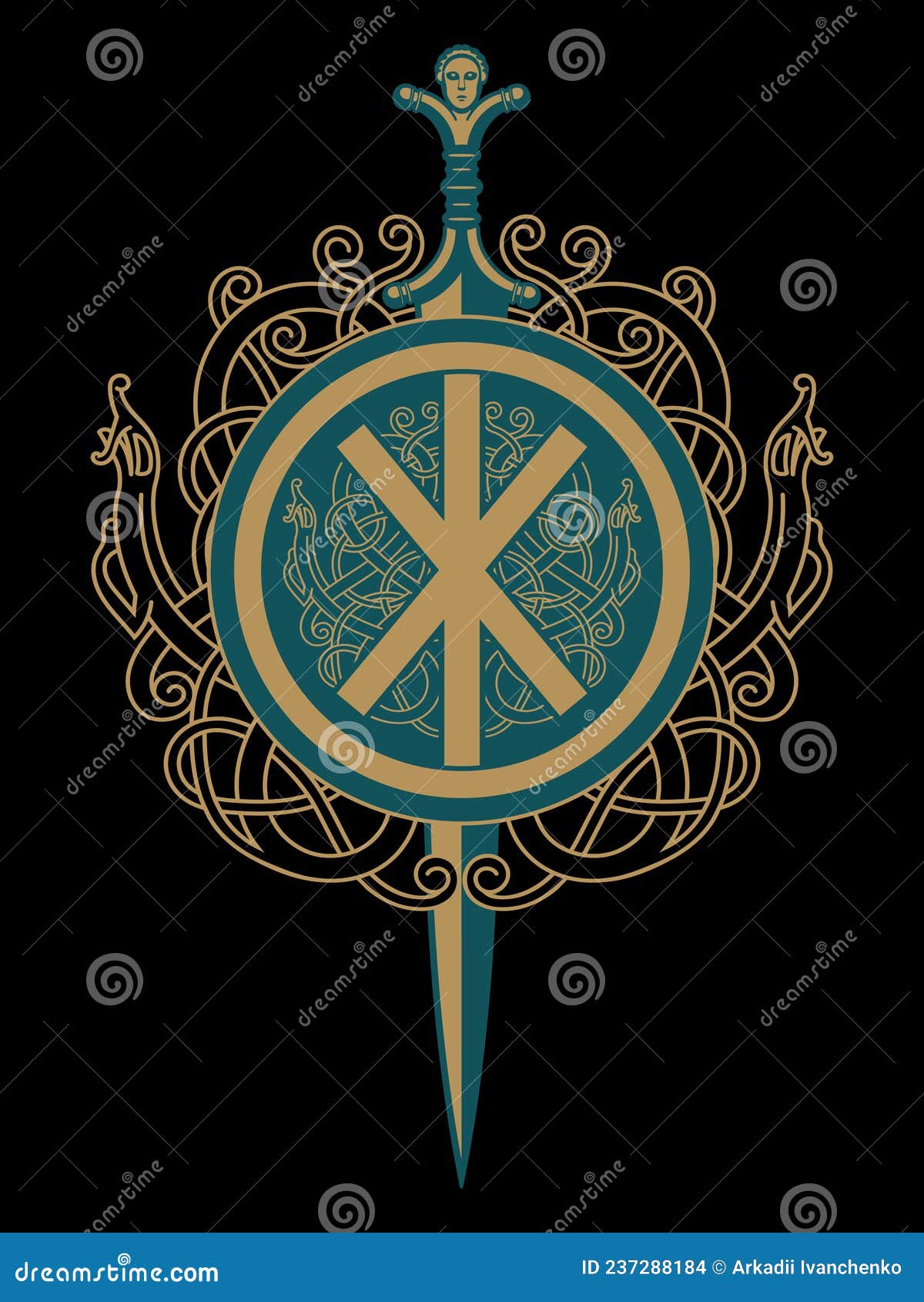 Celtic, Viking Design. Celtic Sword and Celtic Scandinavian Ornaments ...