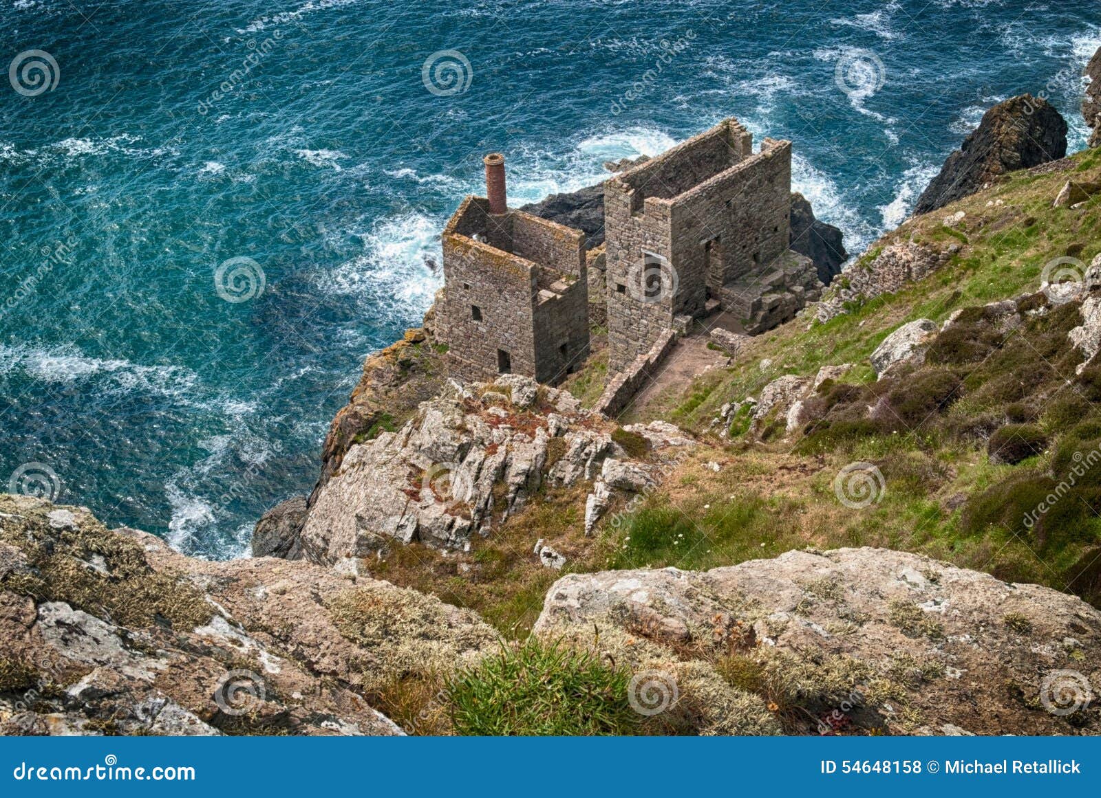 Crown Tine Mine at Botallack, Cornwall Stock Photo - Image of cliffs ...