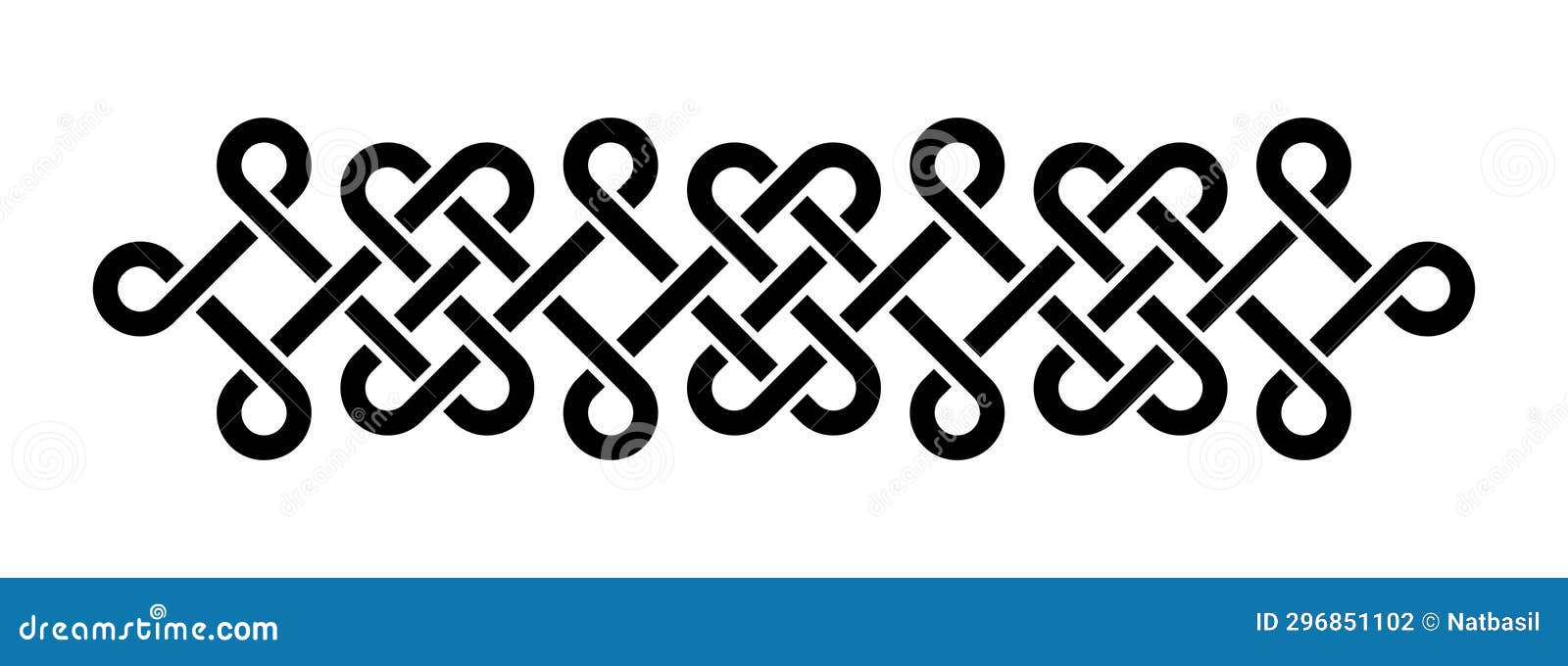 Celtic Weaving Interlaced Black Border Divider Stock Illustration ...