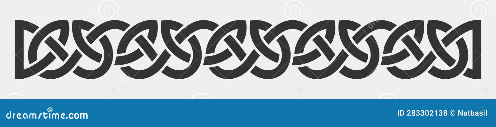 Celtic Weaving Interlaced Black Lines Border Stock Vector ...