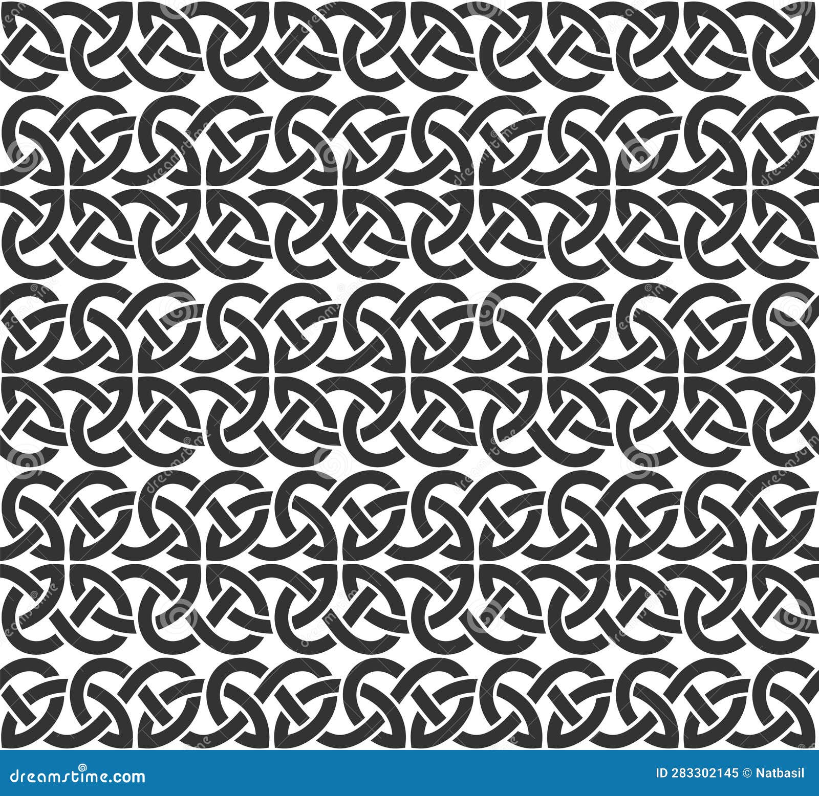 Celtic Weaving Interlaced Black Lines Seamless Pattern Stock Vector ...