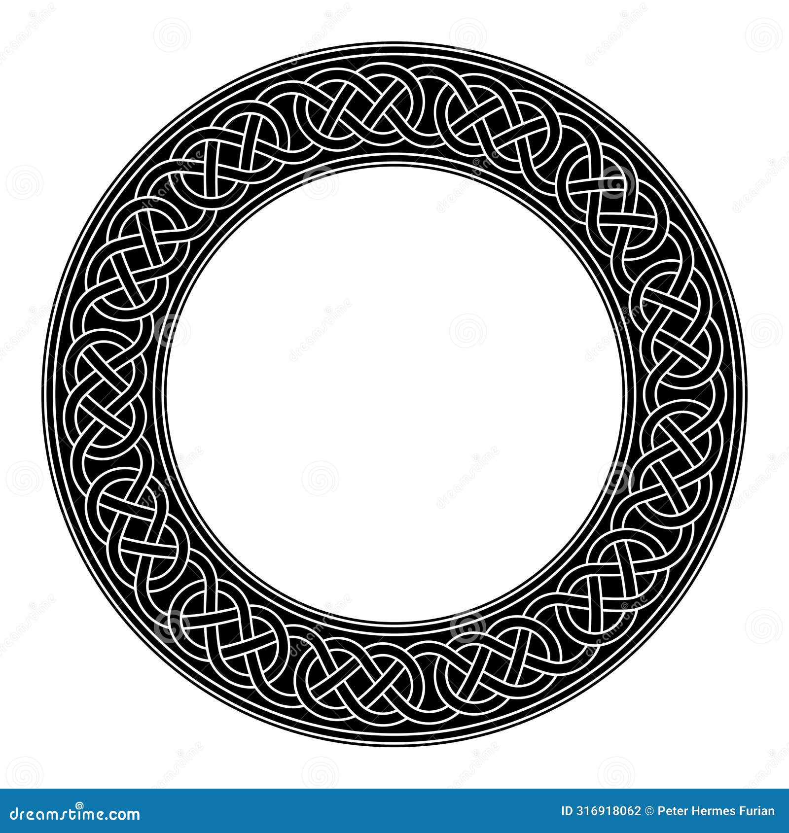 Celtic Knotwork, Circle Frame with Decorative Loop Border Pattern Stock ...