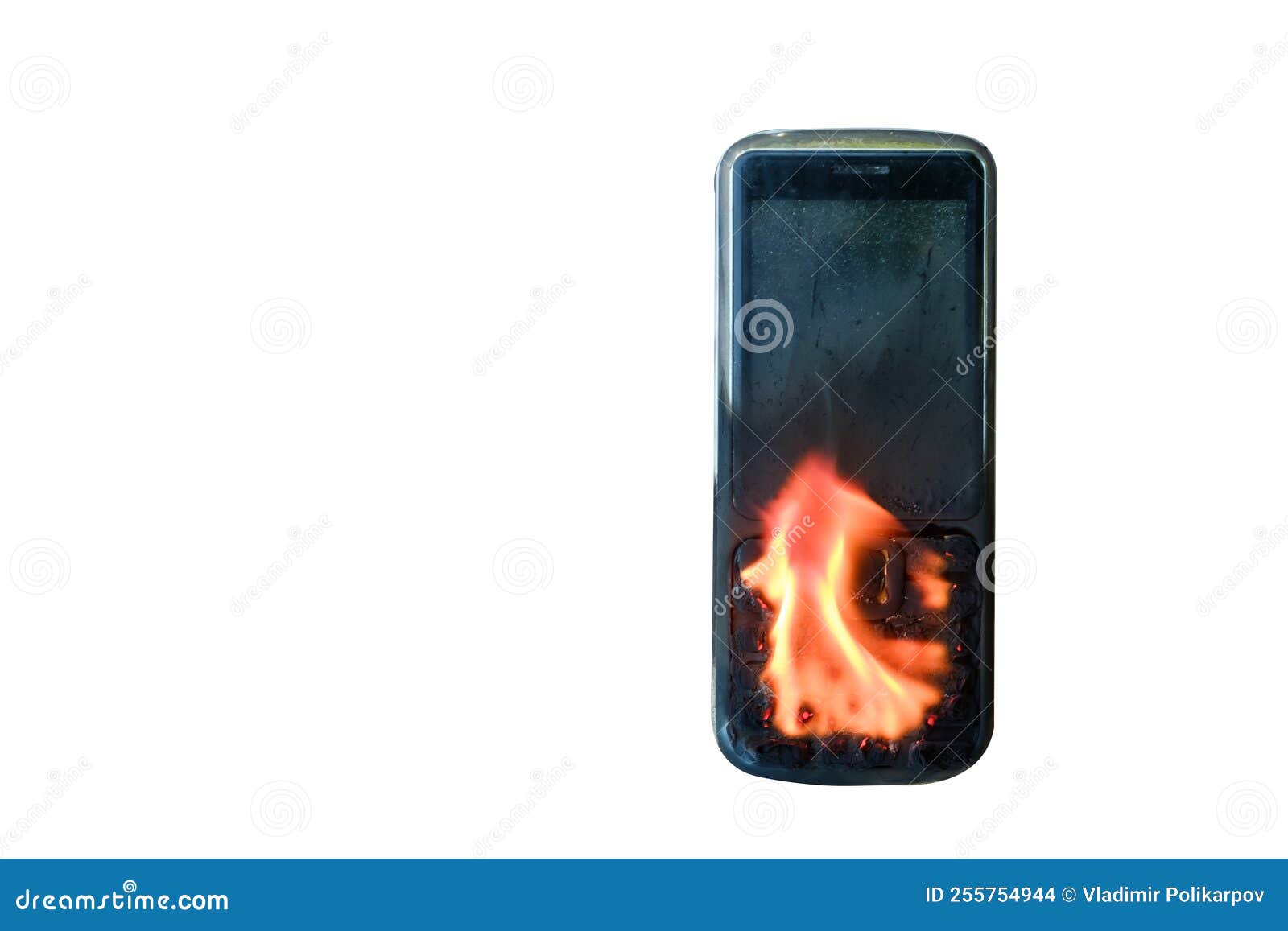 Celular Em Chamas Isolado Em Branco Foto de Stock - Imagem de fogueira ...