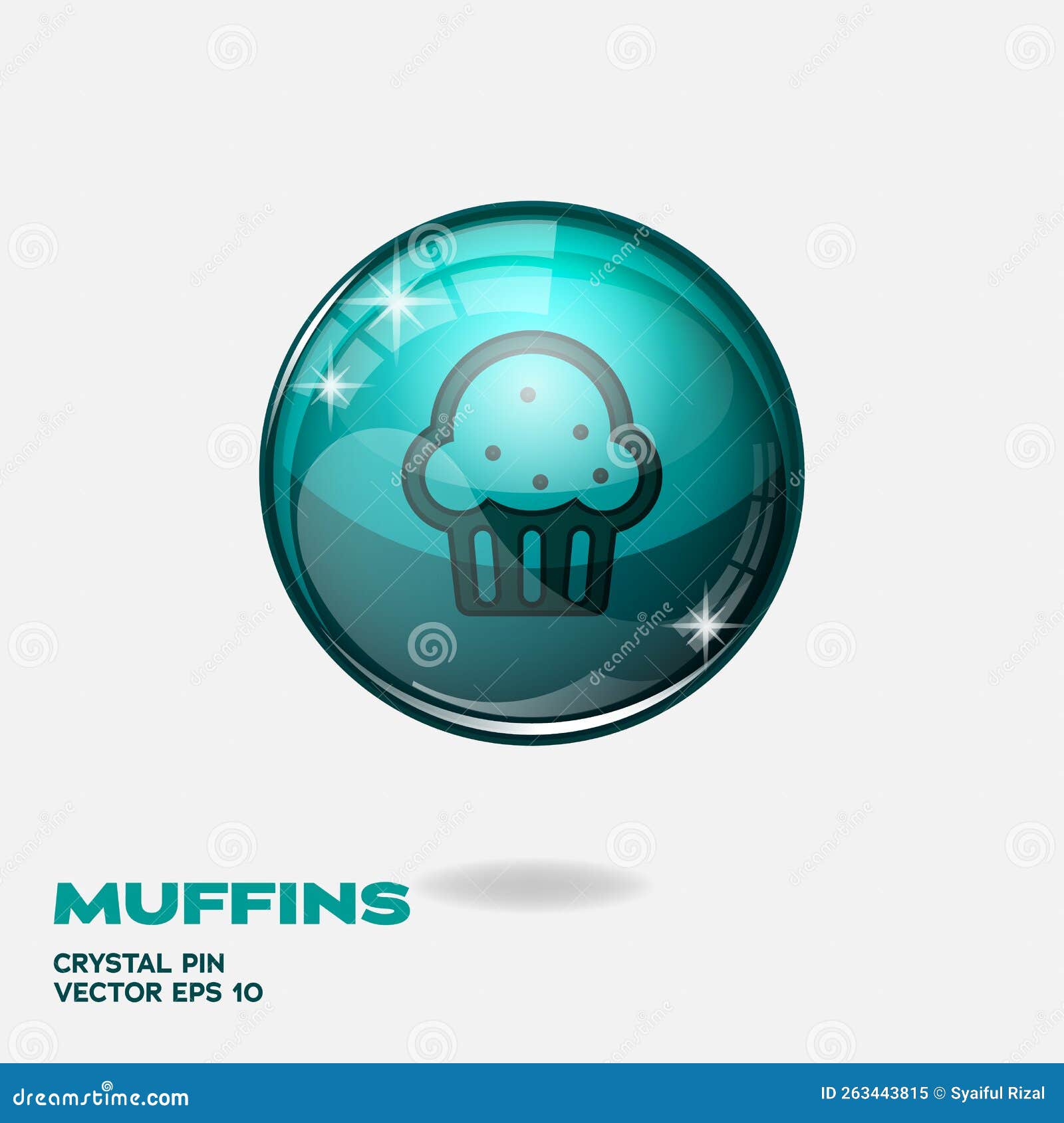 Muffins 3D Button stock vector. Illustration of breakfast - 263443815