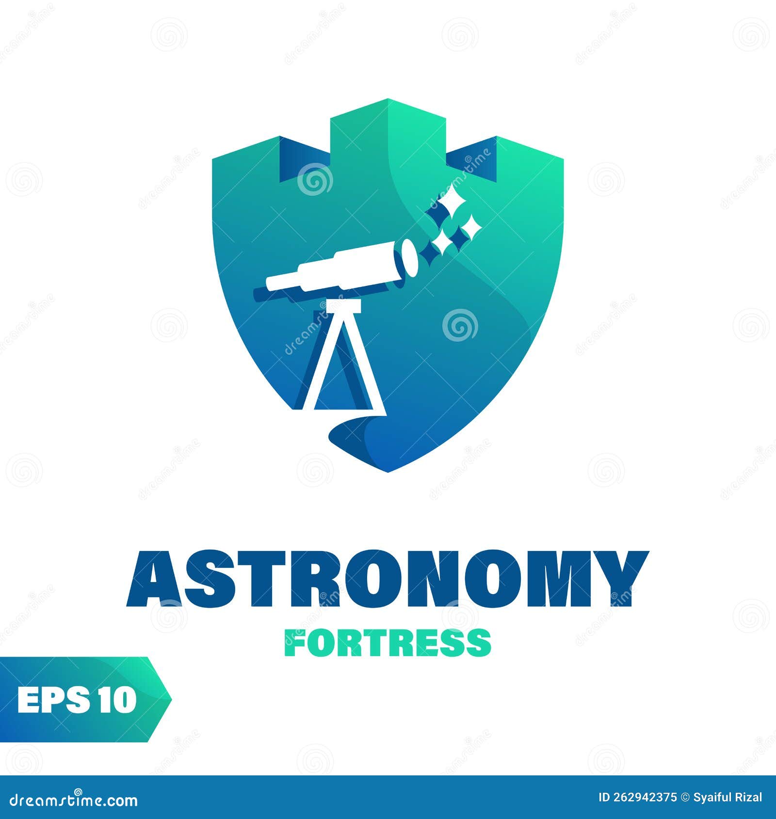 Dual Mining Shield and Stronghold Negative Space Astronomy. Stock ...