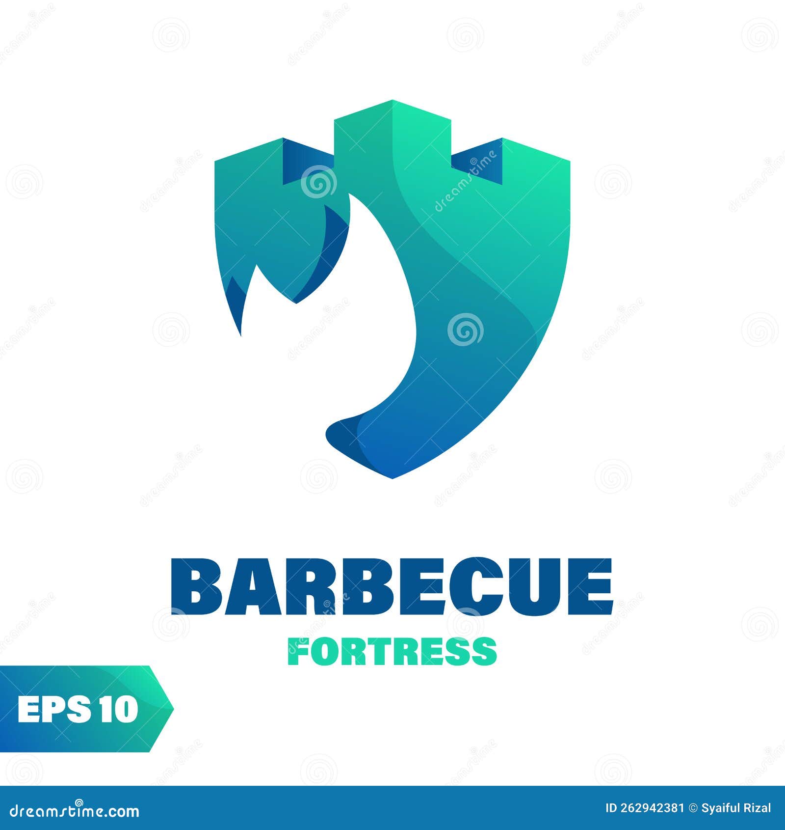 Dual Mining Shield and Stronghold Negative Space Fire. Stock ...