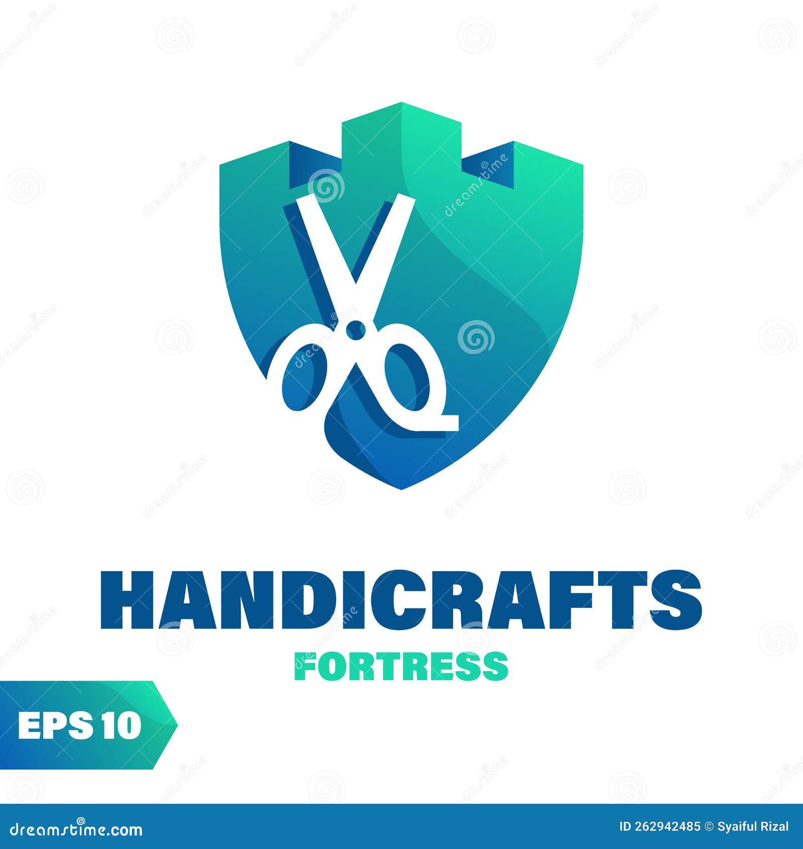 Dual Mining Shield and Stronghold Negative Space Handicrafts. Stock ...