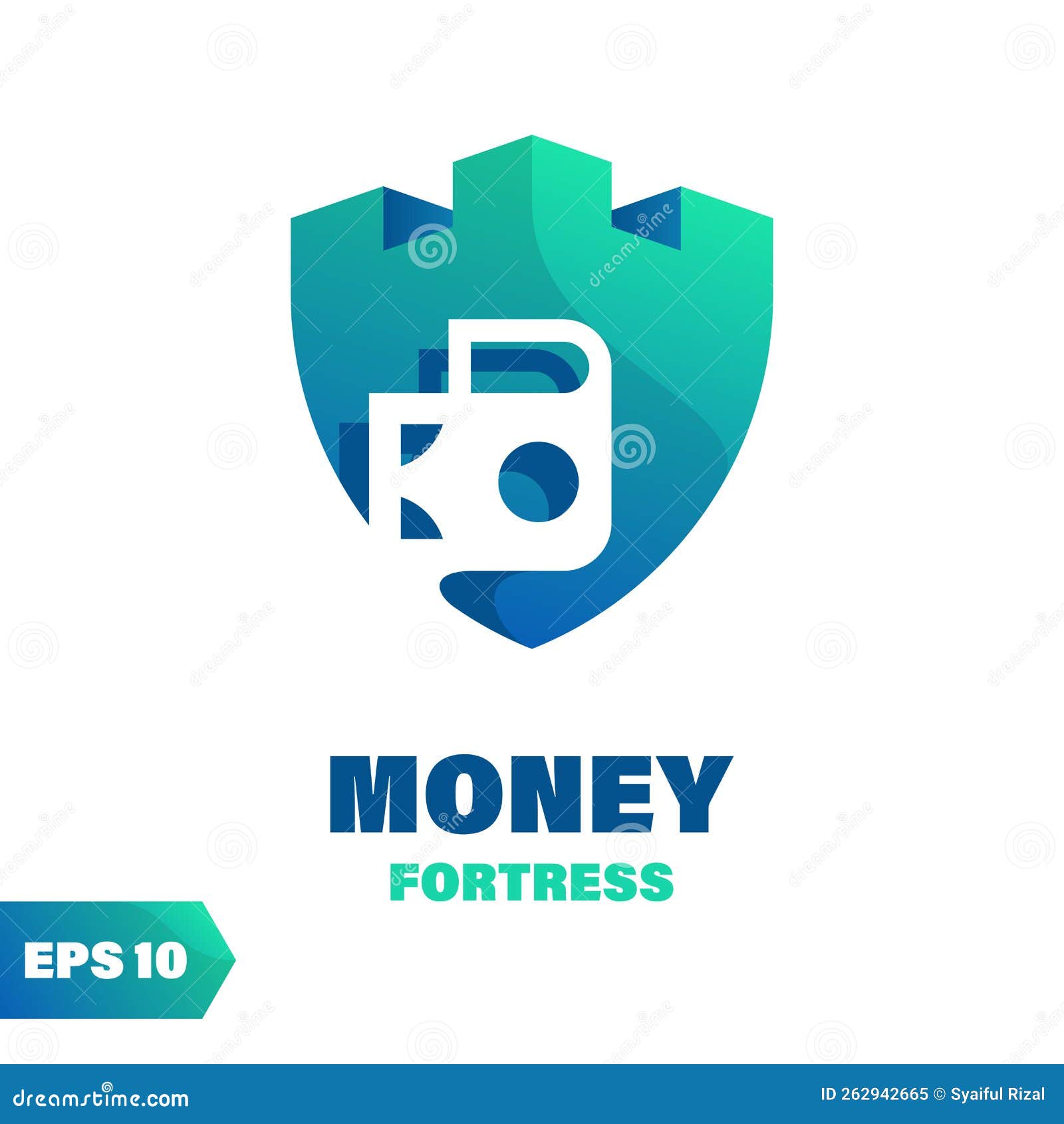 Dual Mining Shield and Stronghold Negative Space Money. Stock ...