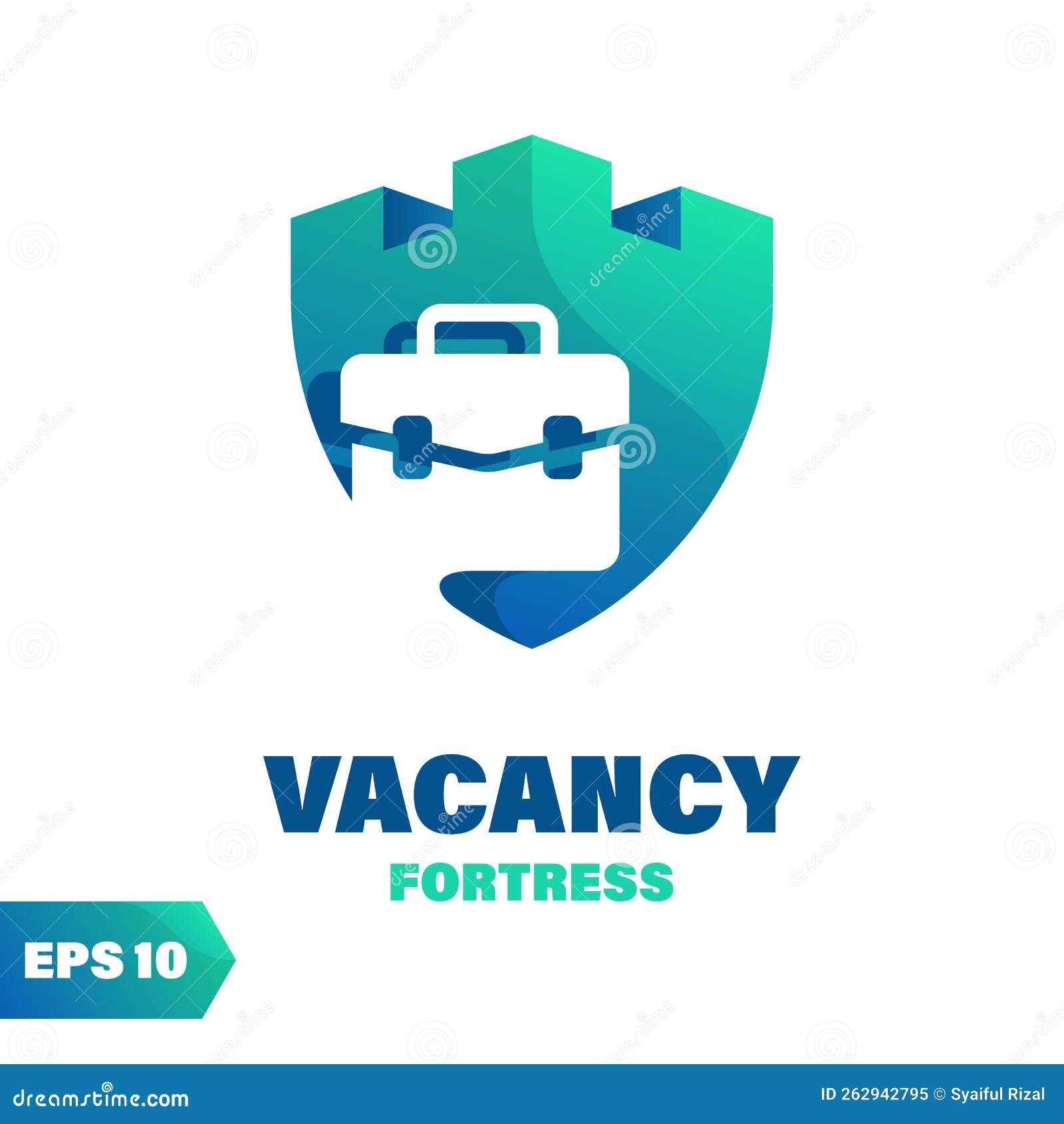 Dual Mining Shield and Fortress Negative Space Briefcase Stock ...