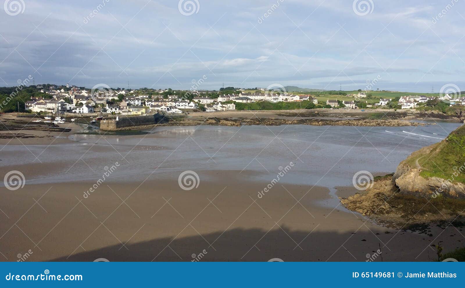 Cemaes Bay stock image. Image of promontory, beach, wales - 65149681