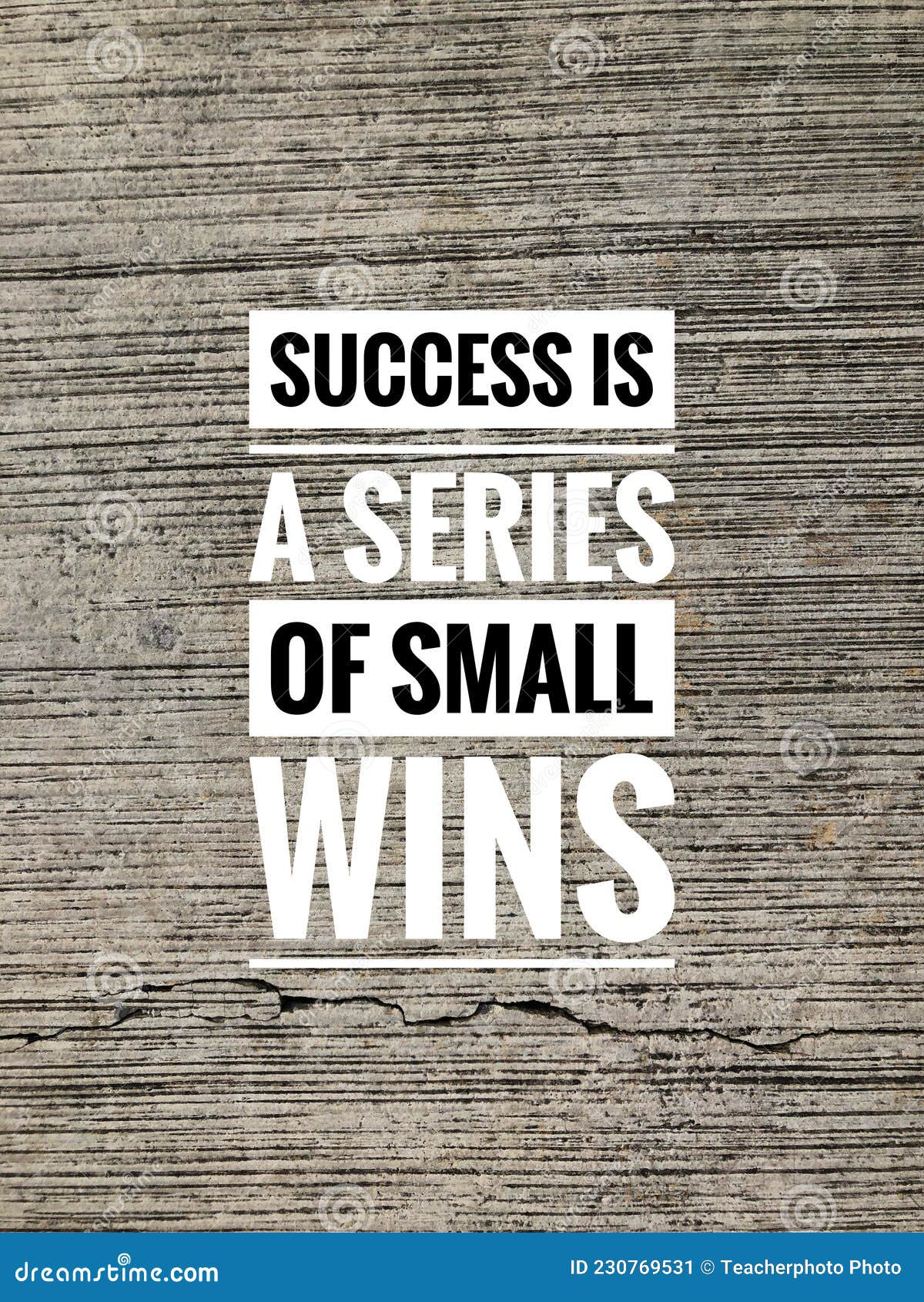 Cement Background with Phrase SUCCESS is a SERIES O SMALL WINS Stock ...