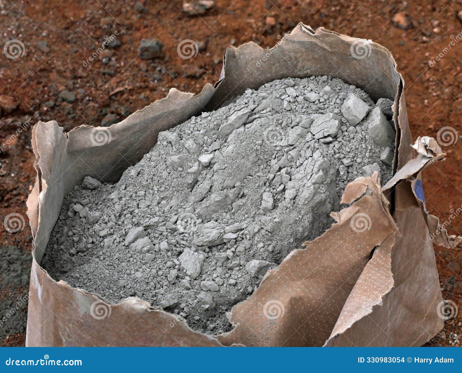 Cement Bag Cut Open from Paper Stock Photo - Image of earth, issues ...