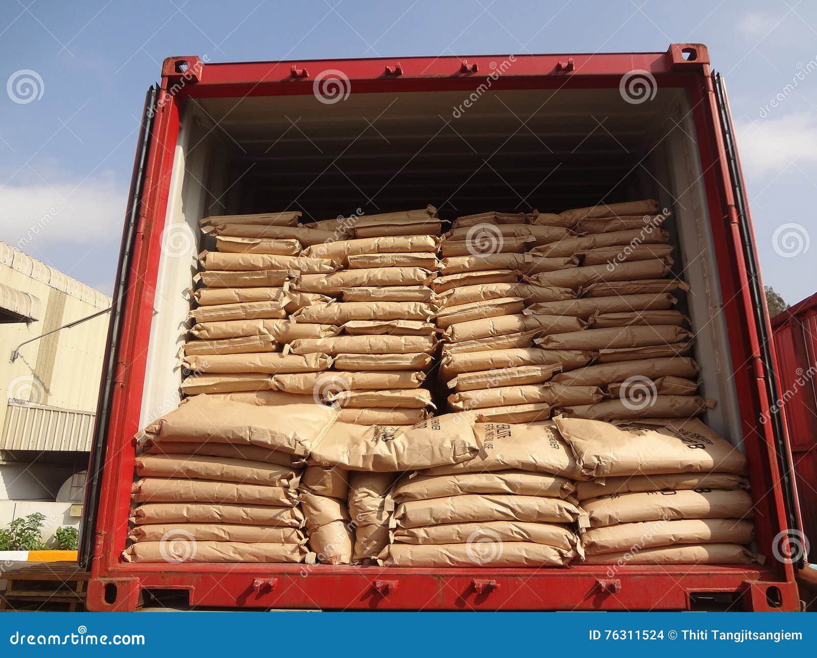 Cement bags stock photo. Image of concrete, construct - 76311524