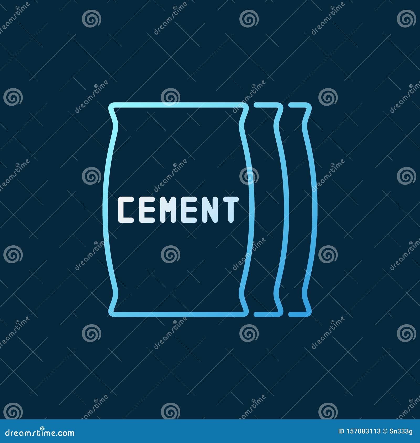 Cement Bags Vector Colored Icon or Symbol in Thin Line Style Stock ...