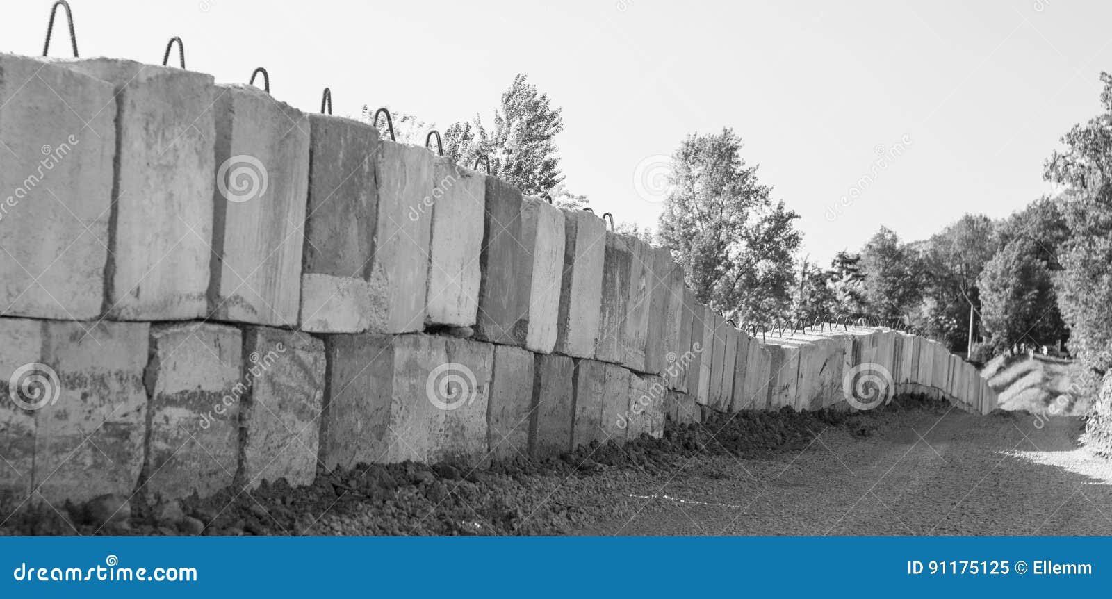 Cement barrier stock image. Image of concrete, cutoff - 91175125