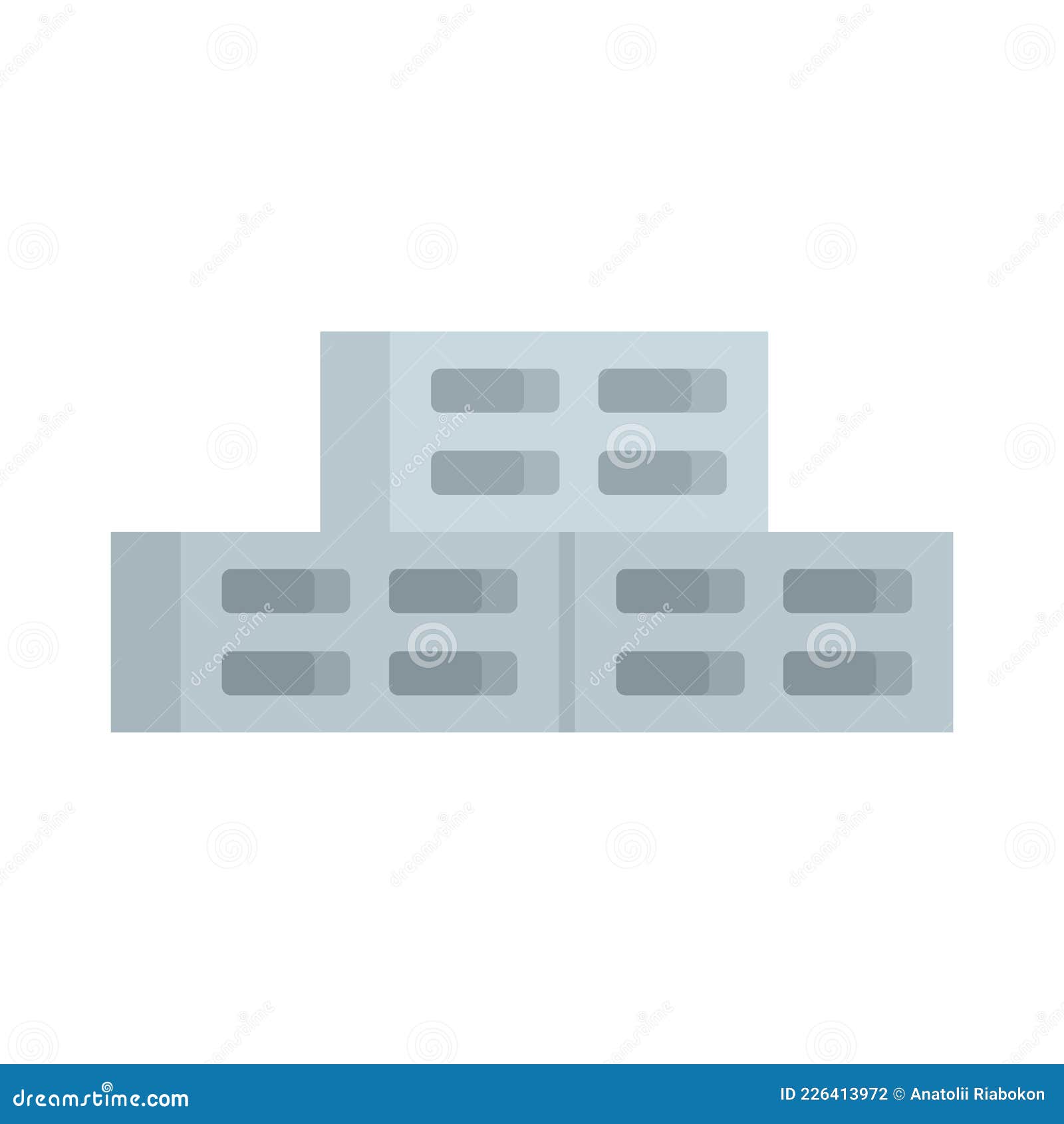 Cement Block Icon Flat Isolated Vector Stock Vector - Illustration of ...