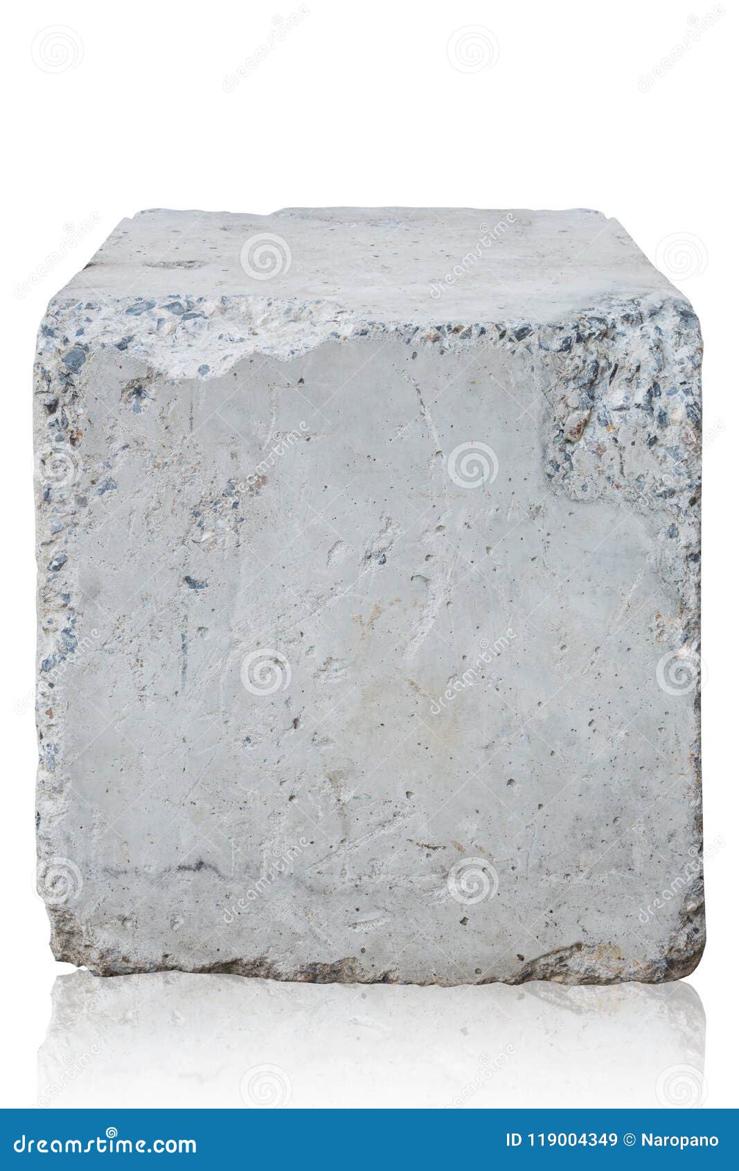 Cement Block Isolated on White Background. Clipping Path Stock Image ...