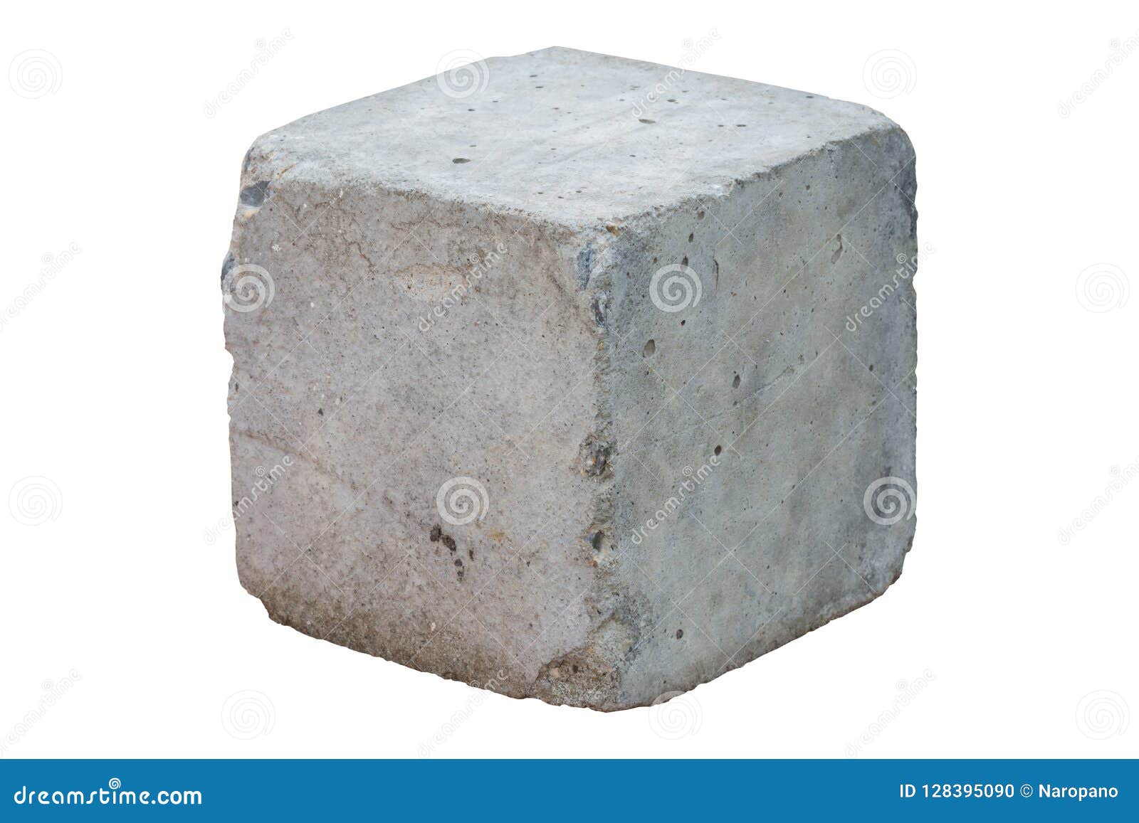 Cement Block Isolated on White Background. Clipping Path Stock Photo ...