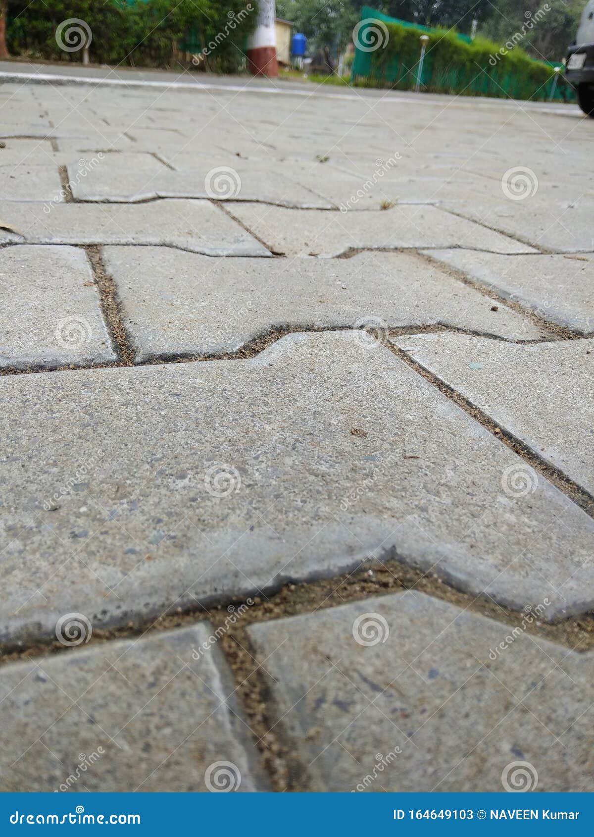 Cement BRICK in the Footpath in Indian Style Stock Image - Image of ...